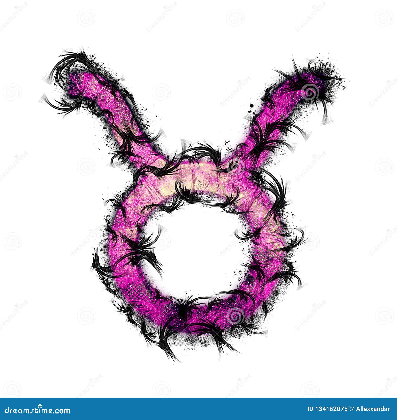 Taurus Zodiac Sign White Background Illustration Stock - Illustration ...