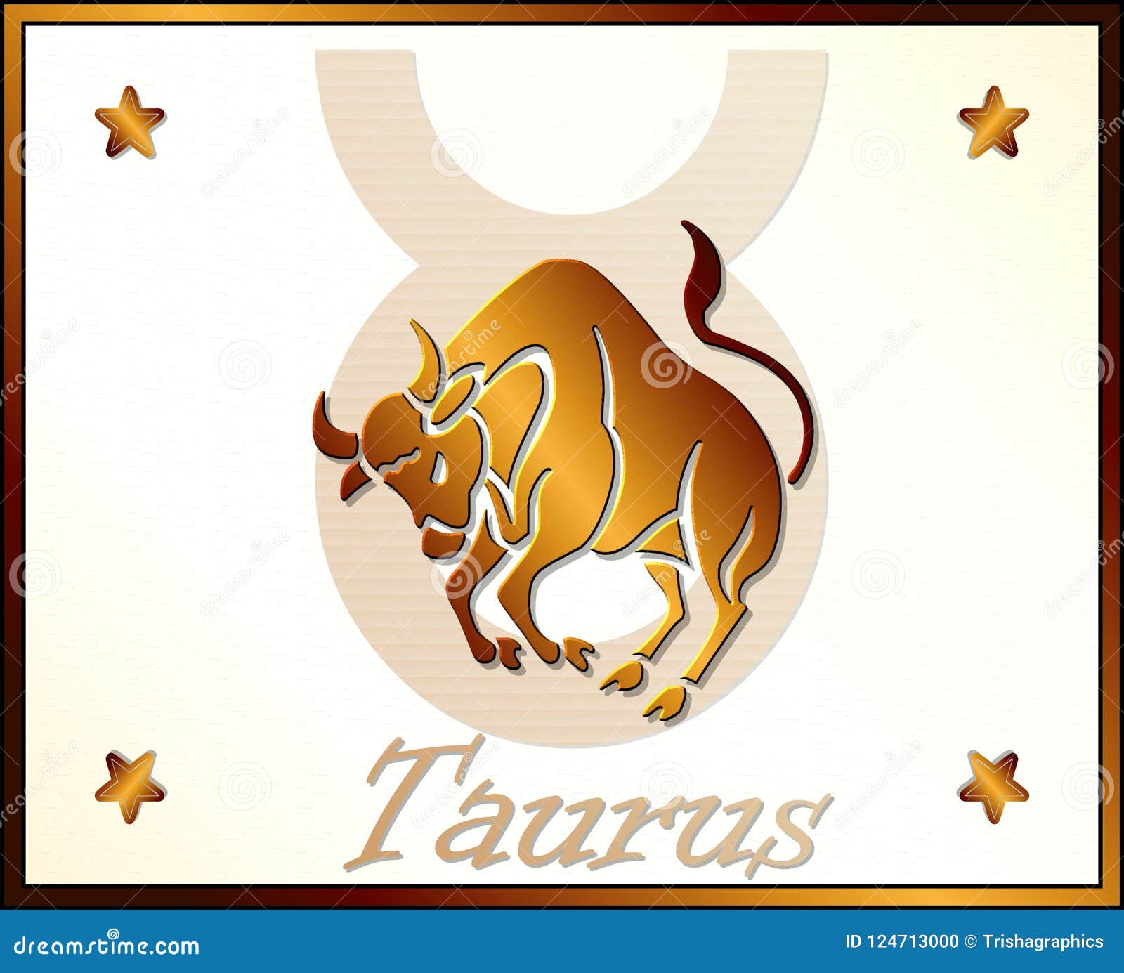 Taurus zodiac star sign stock illustration. Illustration of label ...