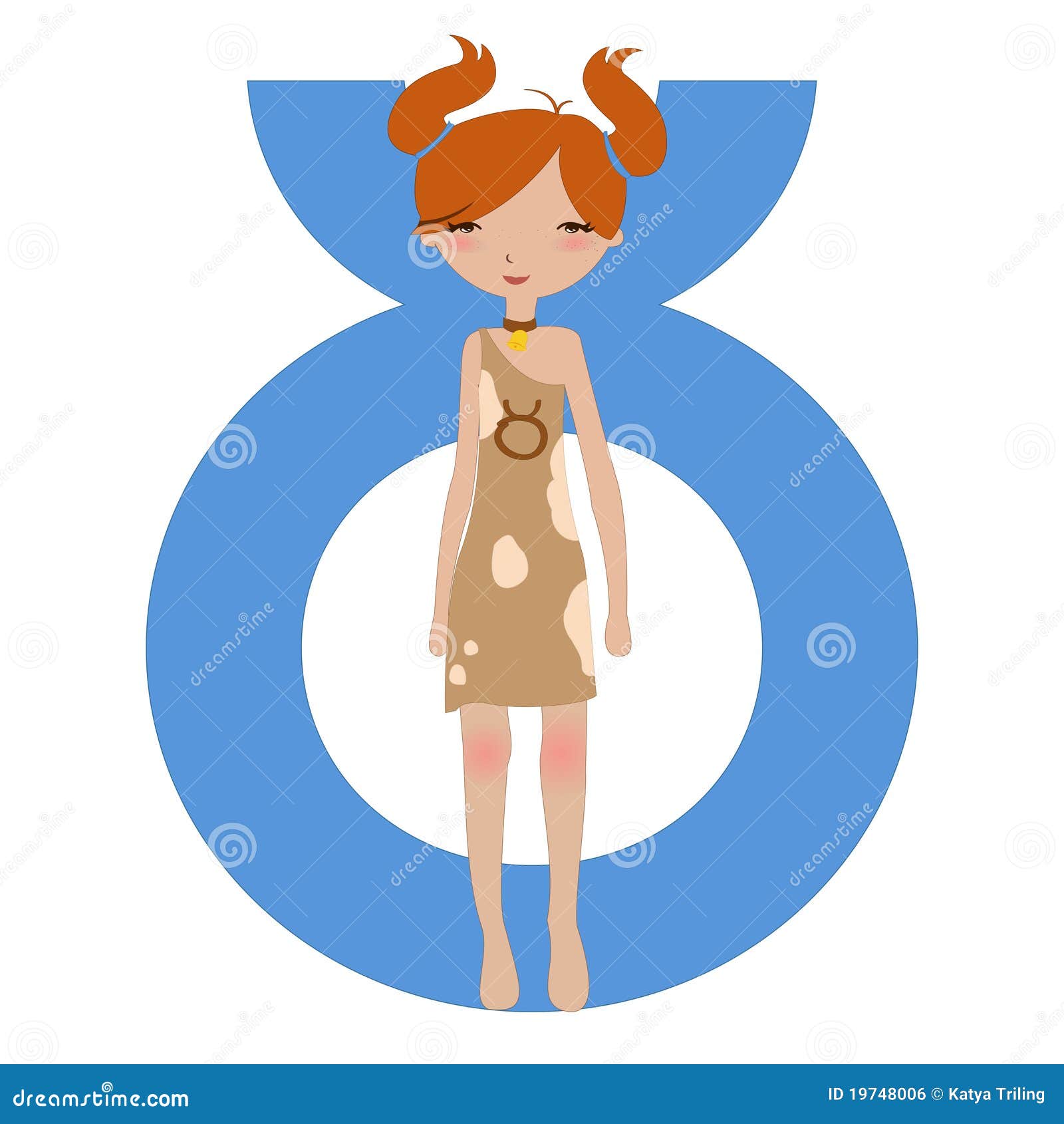 Taurus Zodiac Sign. Stylized Female Contour Profile. Vector ...