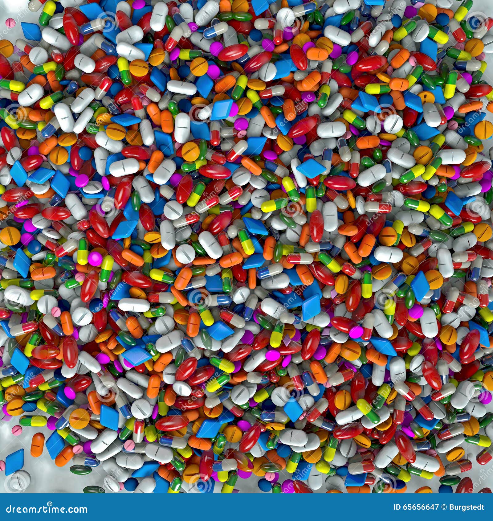 Tausend Bunte Tabletten, Pillen Und Drogen Stock Abbildung ...