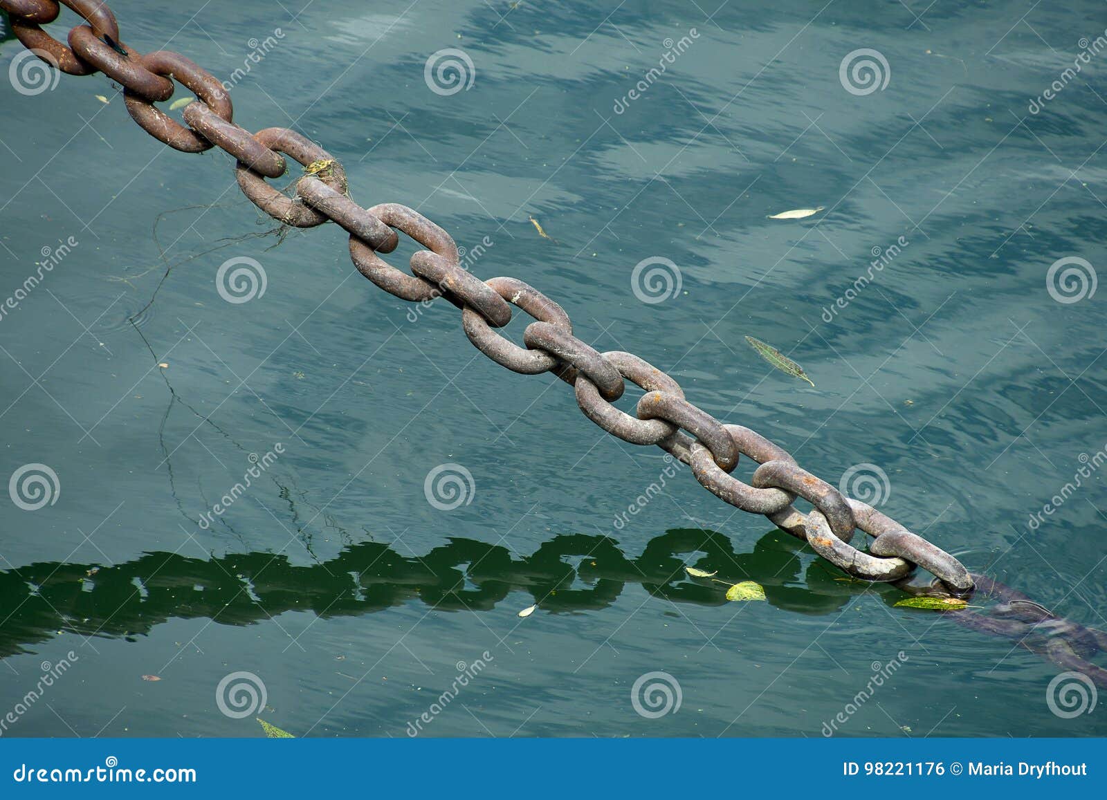 Taut Metal Chain Submerged in Water Stock Photo - Image of rusty, taut ...