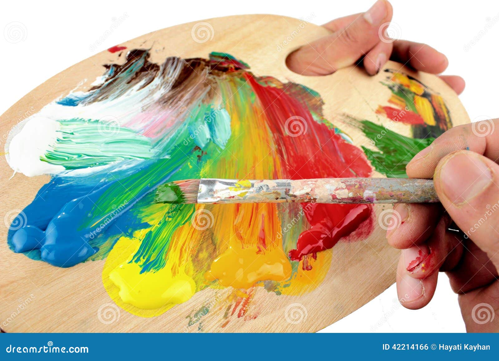 Tavolozza, Colori E Pennello Dell'artista Fotografia Stock - Immagine ...