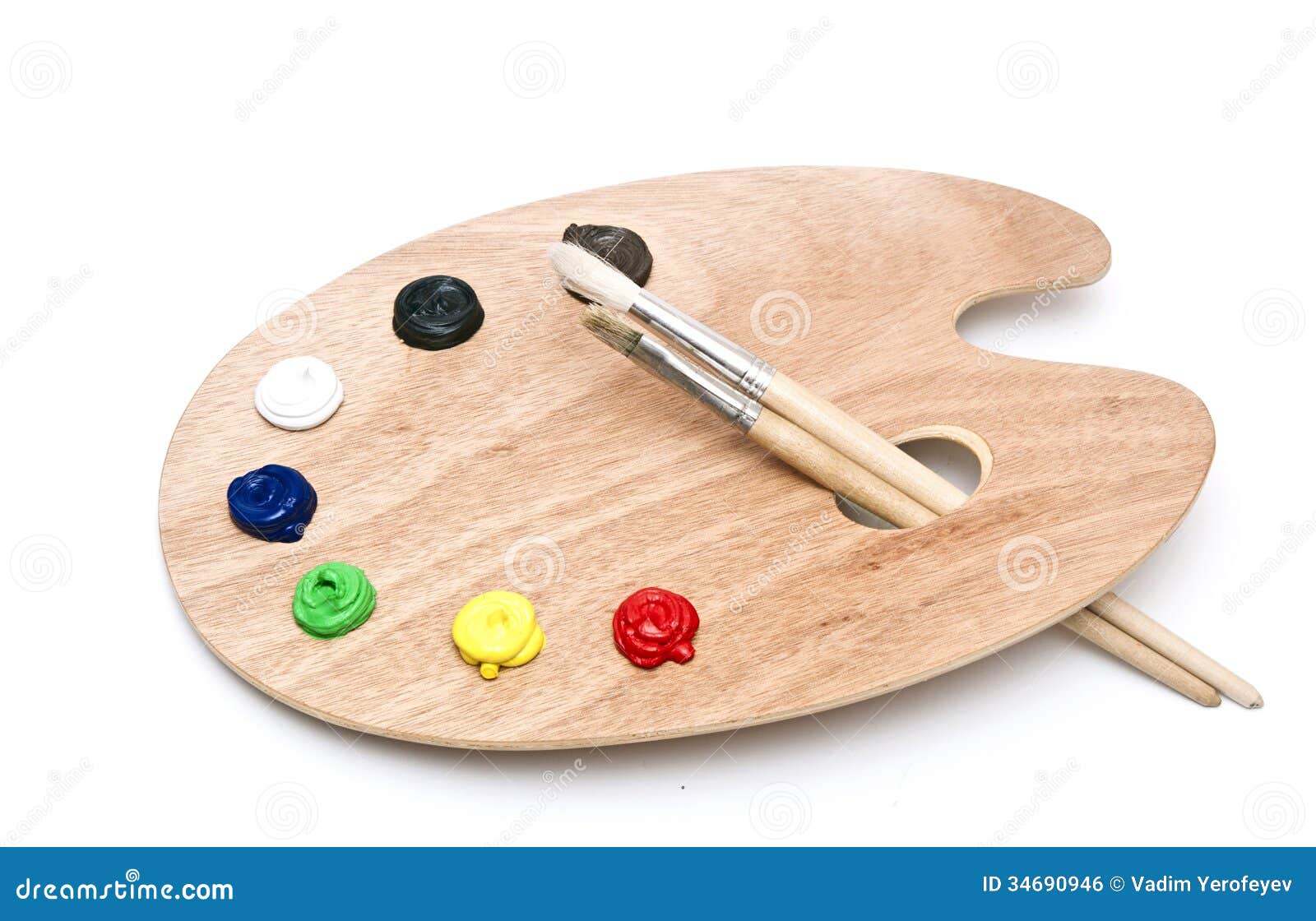 Tavolozza di legno di arte fotografia stock. Immagine di hobby - 34690946