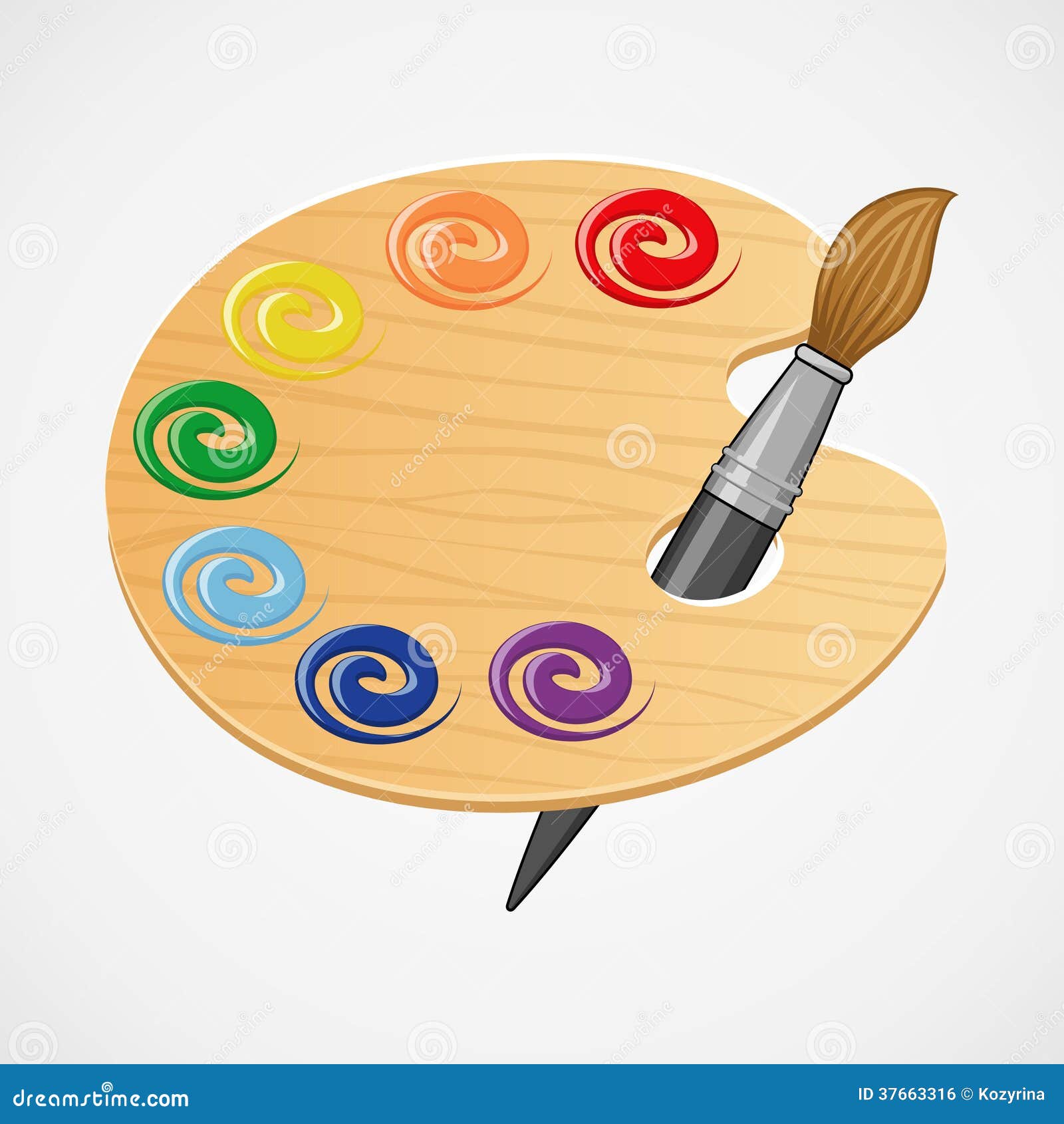 Tavolozza Di Legno Di Arte. Illustrazione Vettoriale - Illustrazione di ...