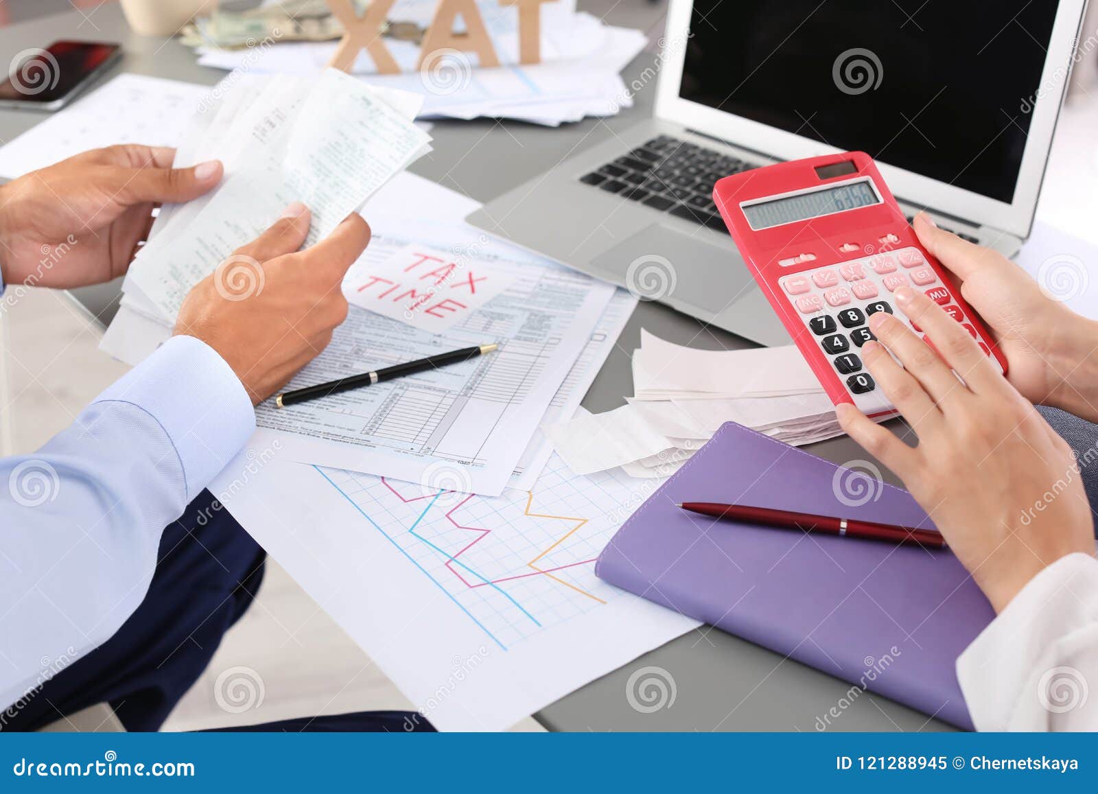 Tax Accountants Working with Documents Stock Image - Image of people ...