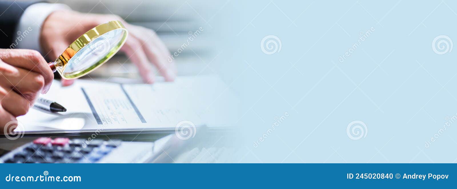 Tax Audit Using Magnifying Glass Stock Photo - Image of invoice, glass ...