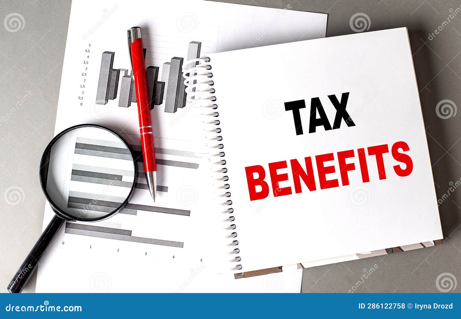 TAX BENEFITS Text Written on Notebook with Chart Stock Photo - Image of ...