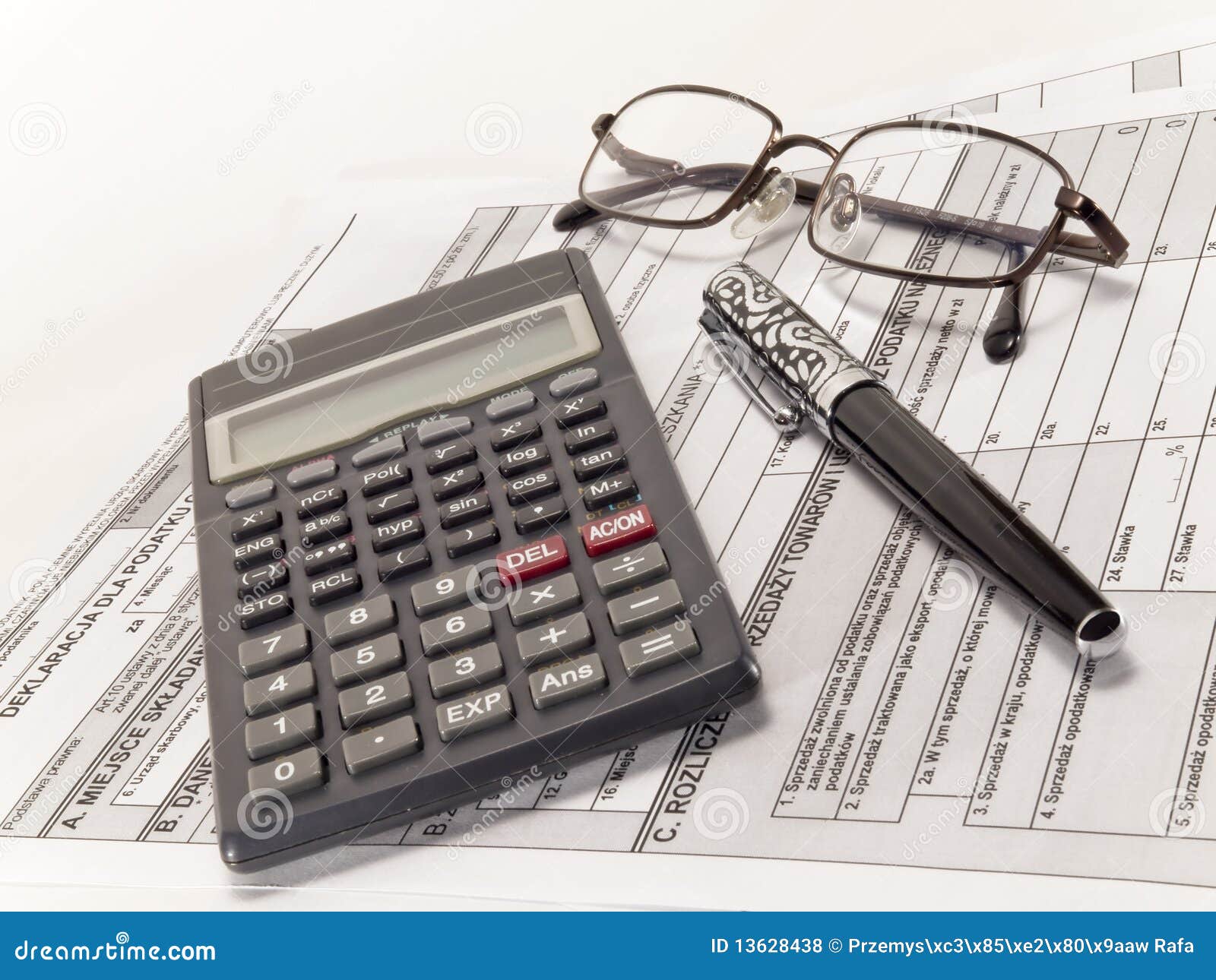 Tax calculation. stock photo. Image of paper, report - 13628438