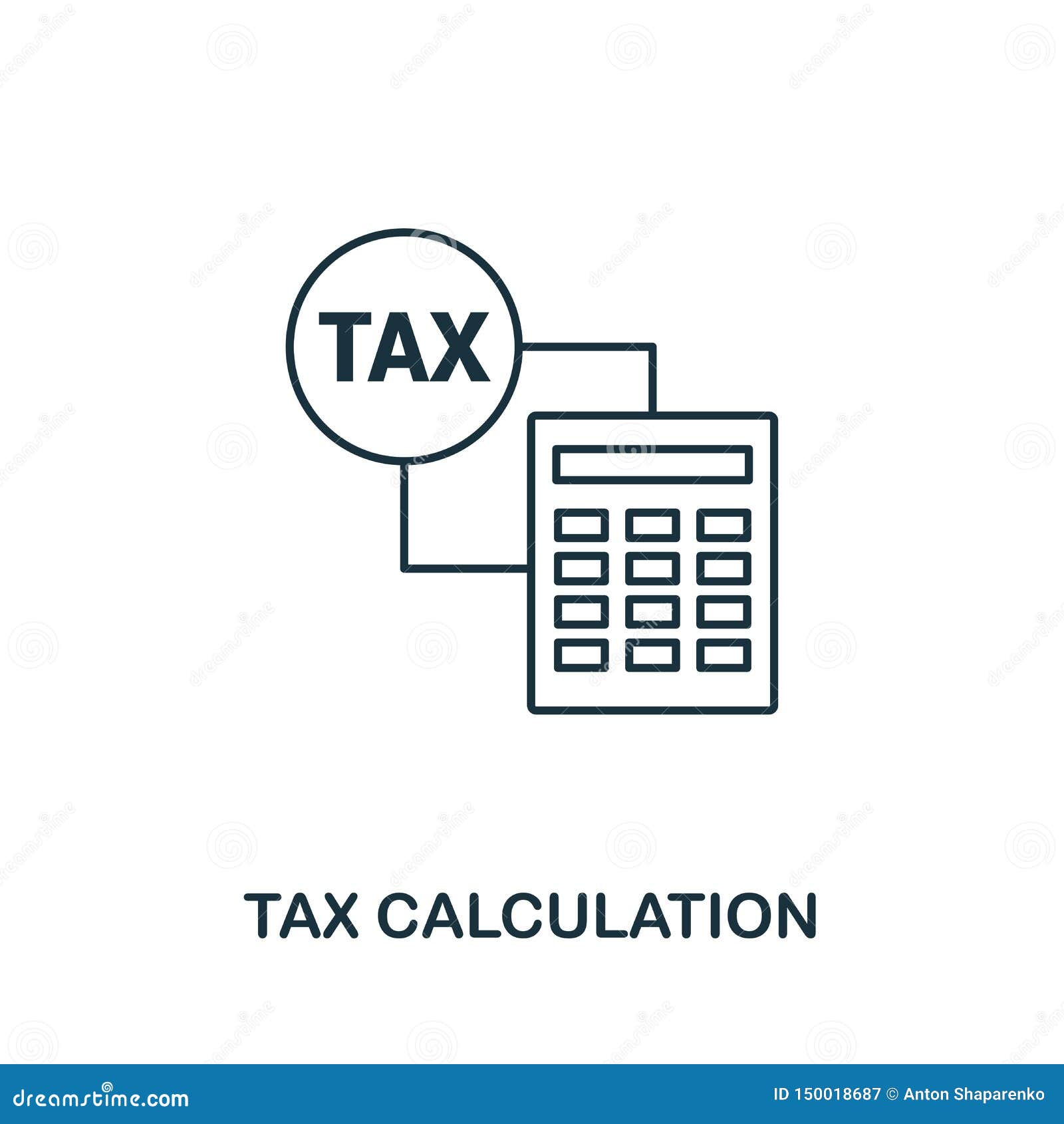 Tax Calculation Outline Icon Thin Line Style Icons From Personal