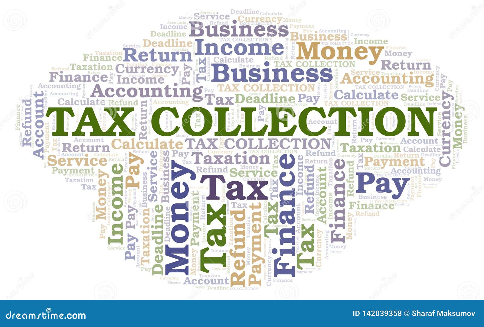 Tax Collection word cloud stock illustration. Illustration of ...