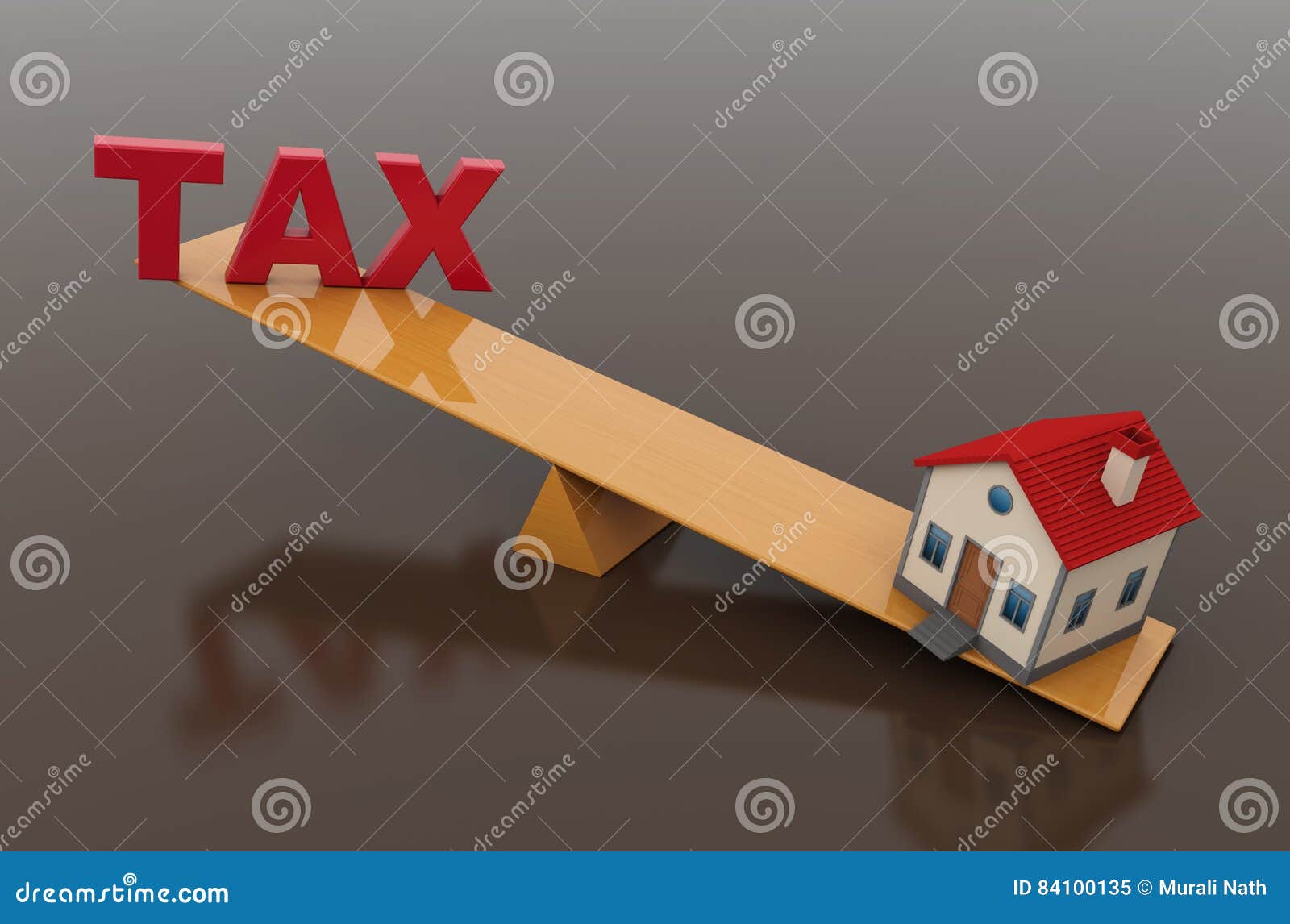 Tax Concept with 3d House Model Stock Illustration - Illustration of ...