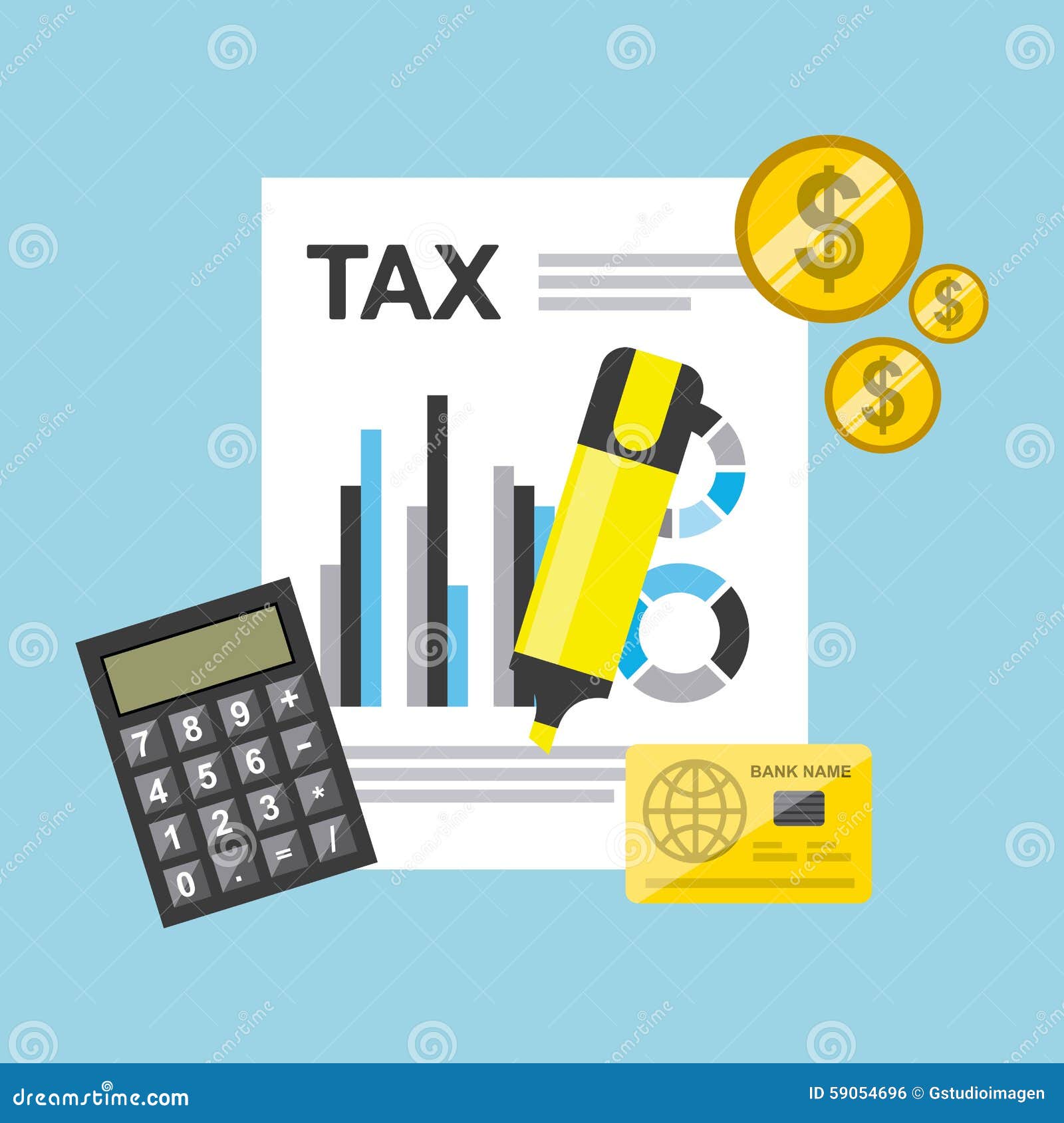 Tax concept stock vector. Illustration of government - 59054696