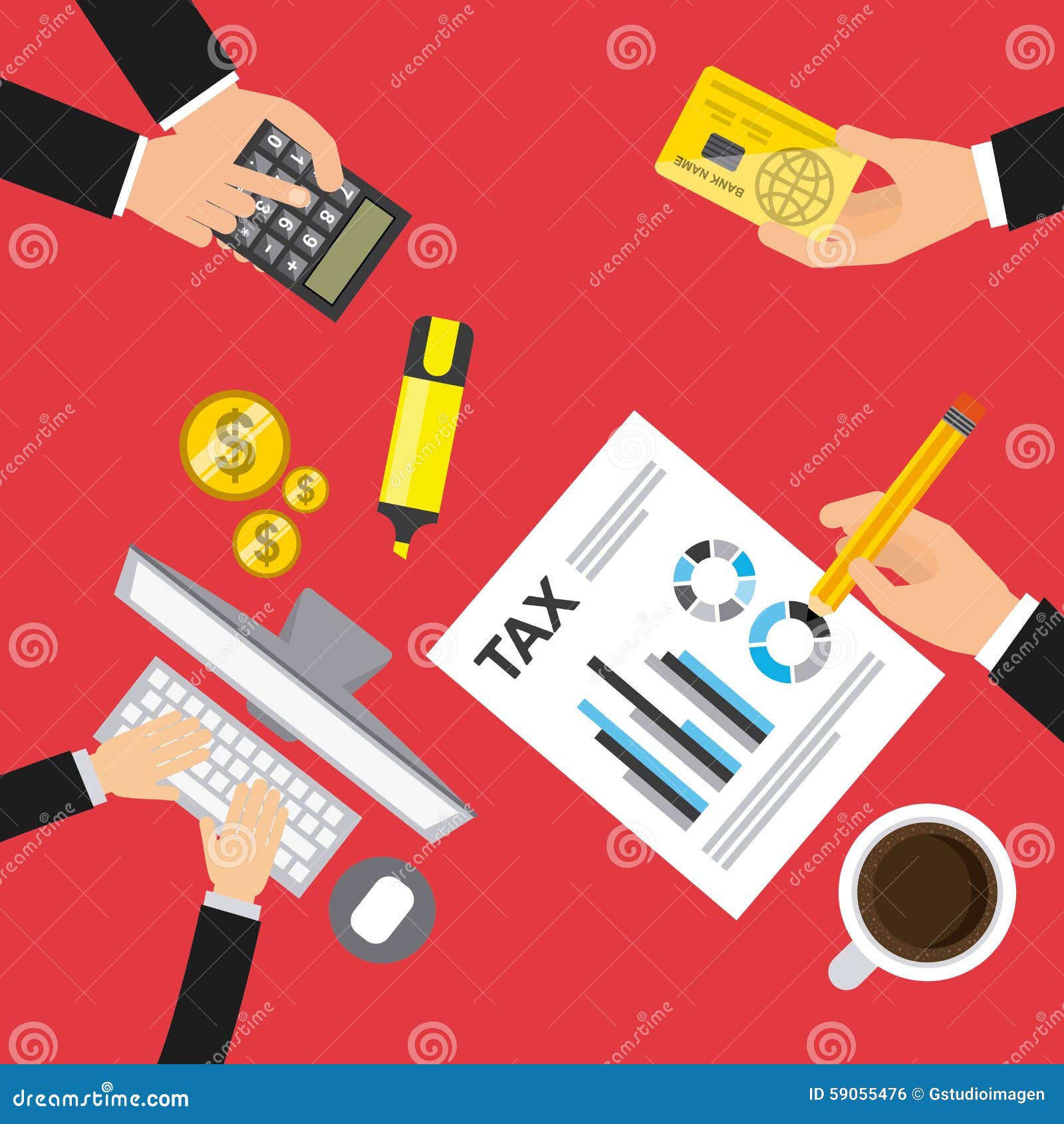 Tax concept stock vector. Illustration of strategy, isolated - 59055476