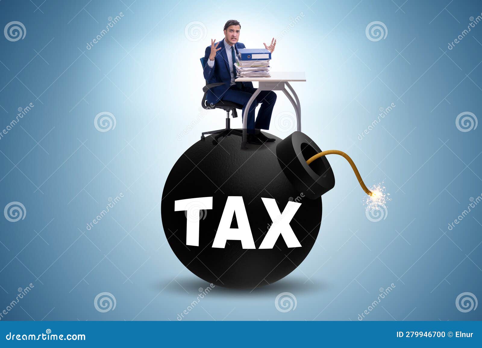 Tax Concept with Exploding Bomb Stock Photo - Image of taxation, payment: 279946700