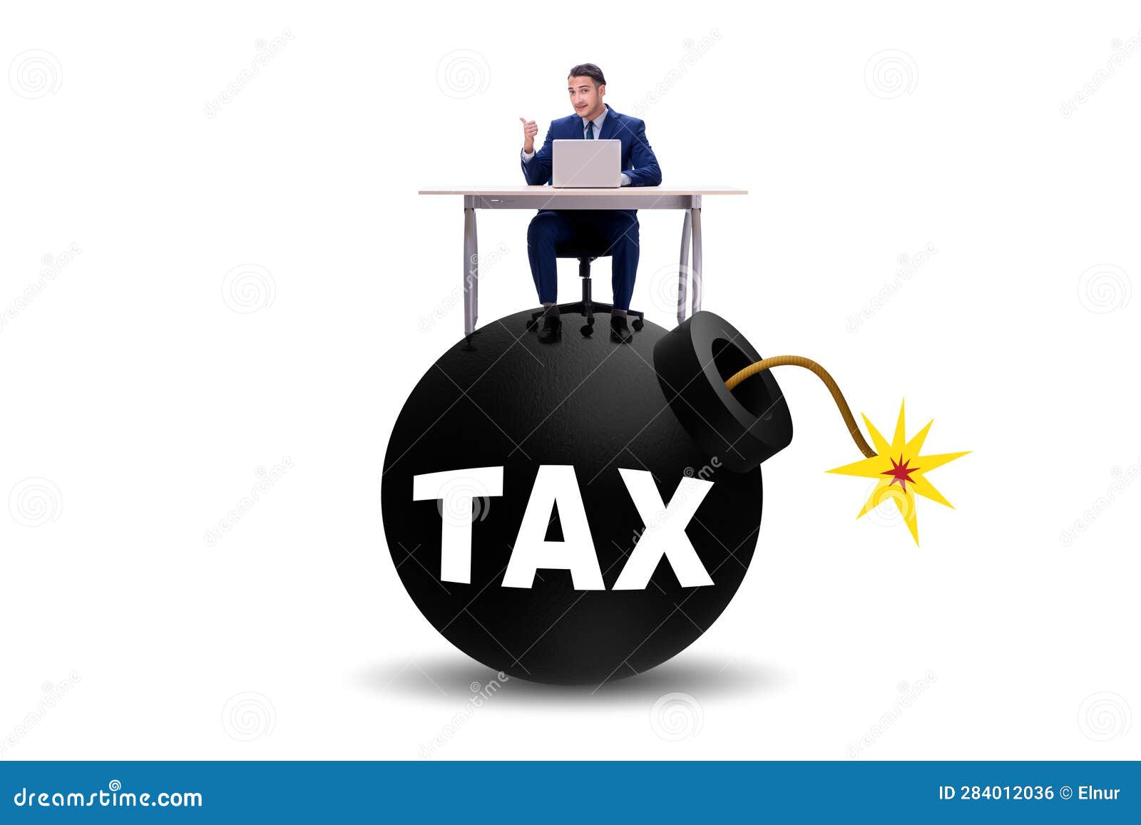 Tax Concept with Exploding Bomb Stock Photo - Image of desperate ...