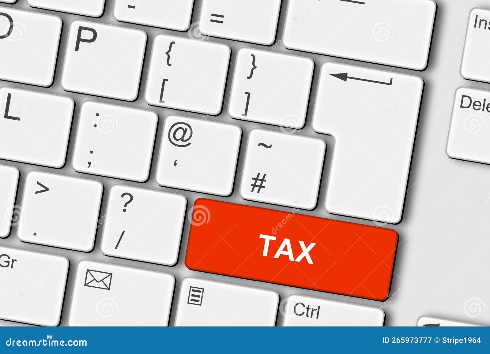 Tax Concept PC Computer Keyboard 3d Illustration Stock Illustration ...