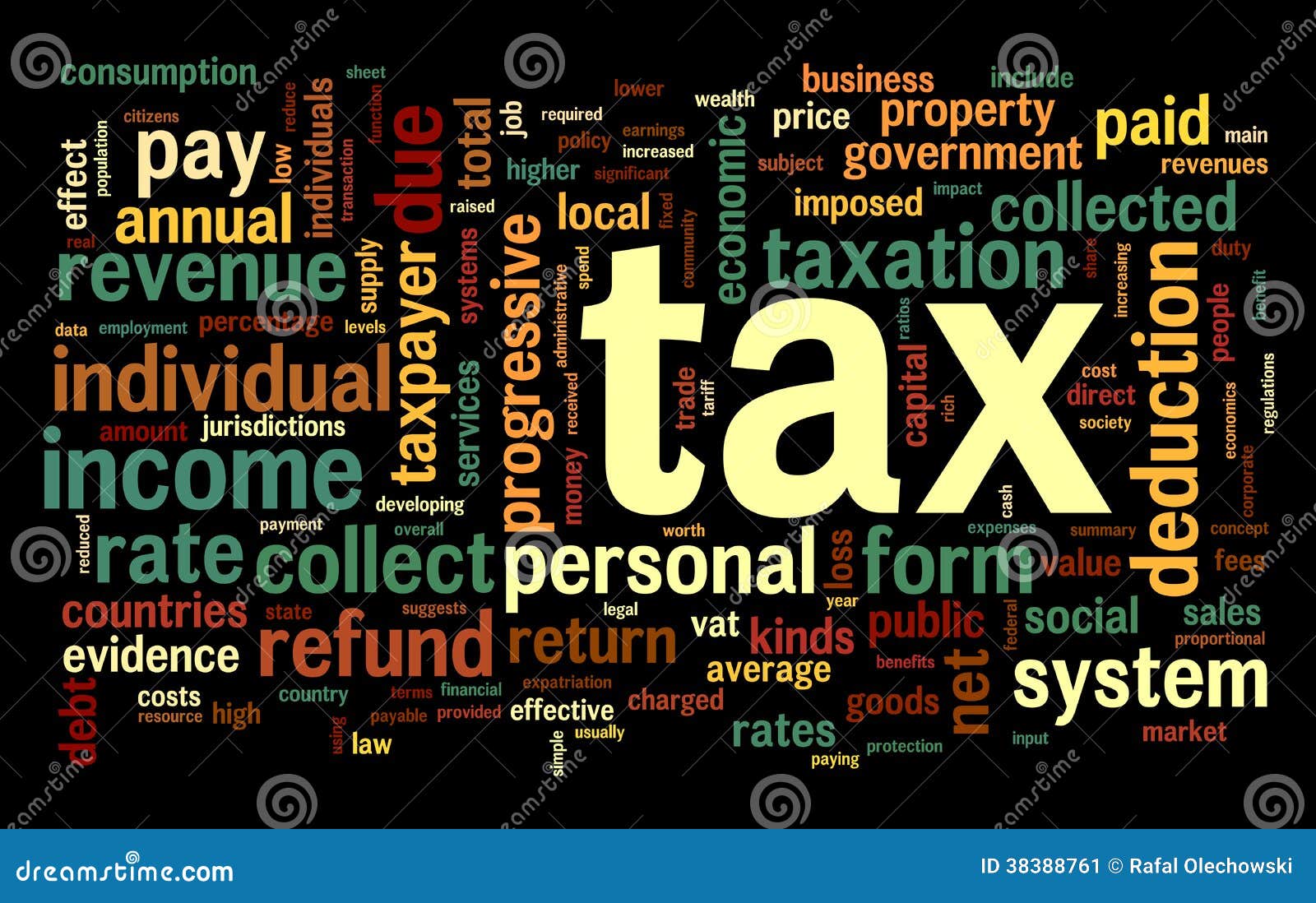 Tax Concept in Word Tag Cloud Stock Illustration - Illustration of ...