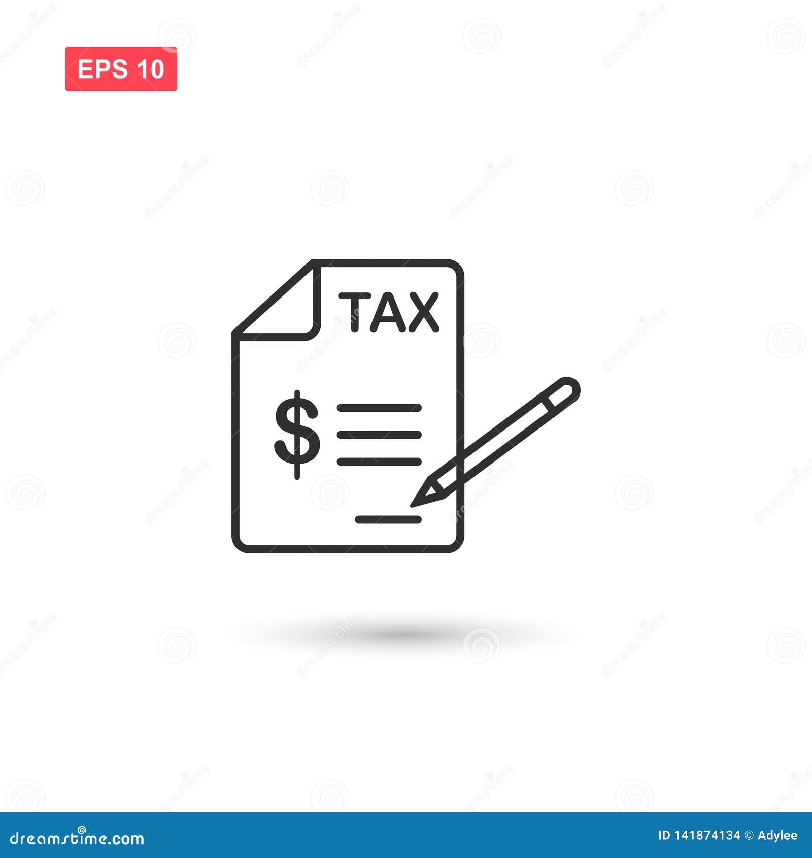 Tax Contract Sign Vector Isolated 5 Stock Vector - Illustration of ...