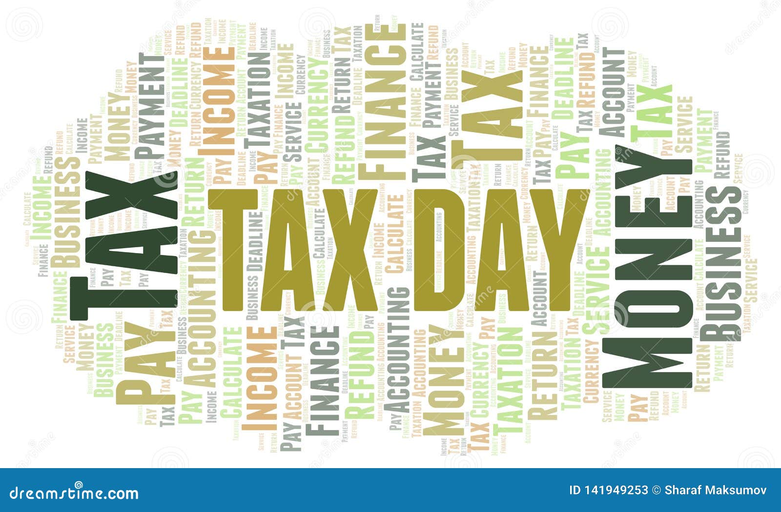 Tax Day word cloud stock illustration. Illustration of card - 141949253
