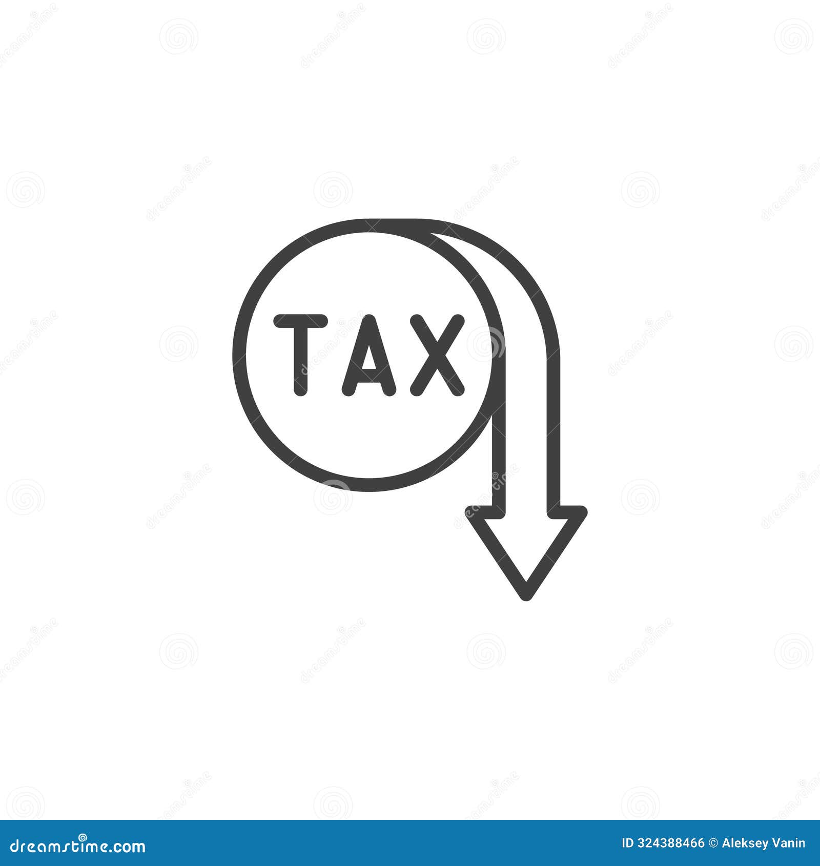Tax Decrease line icon stock vector. Illustration of perfect - 324388466