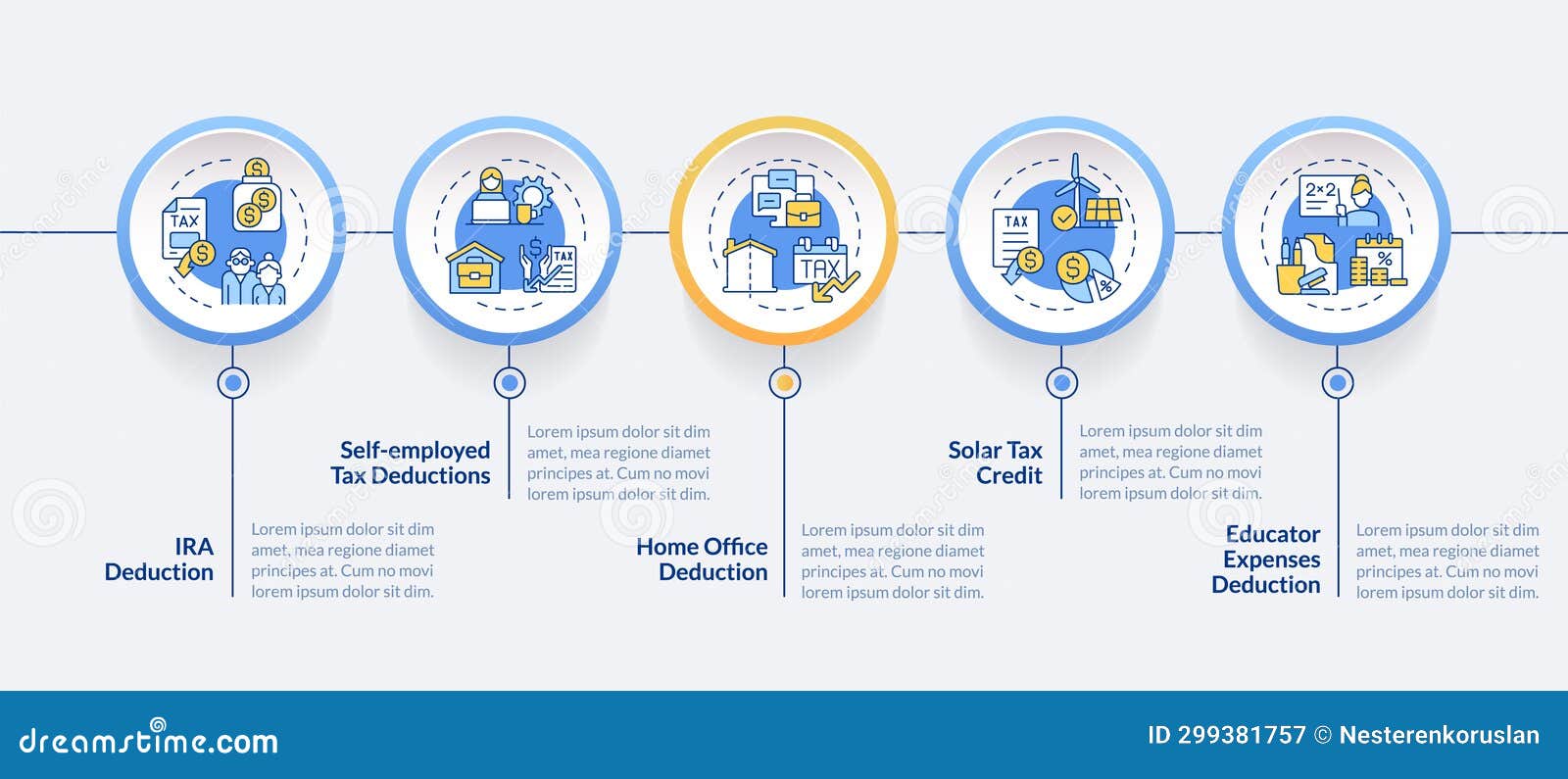 Tax Deductions Circle Infographic Template App Screen Stock Vector ...