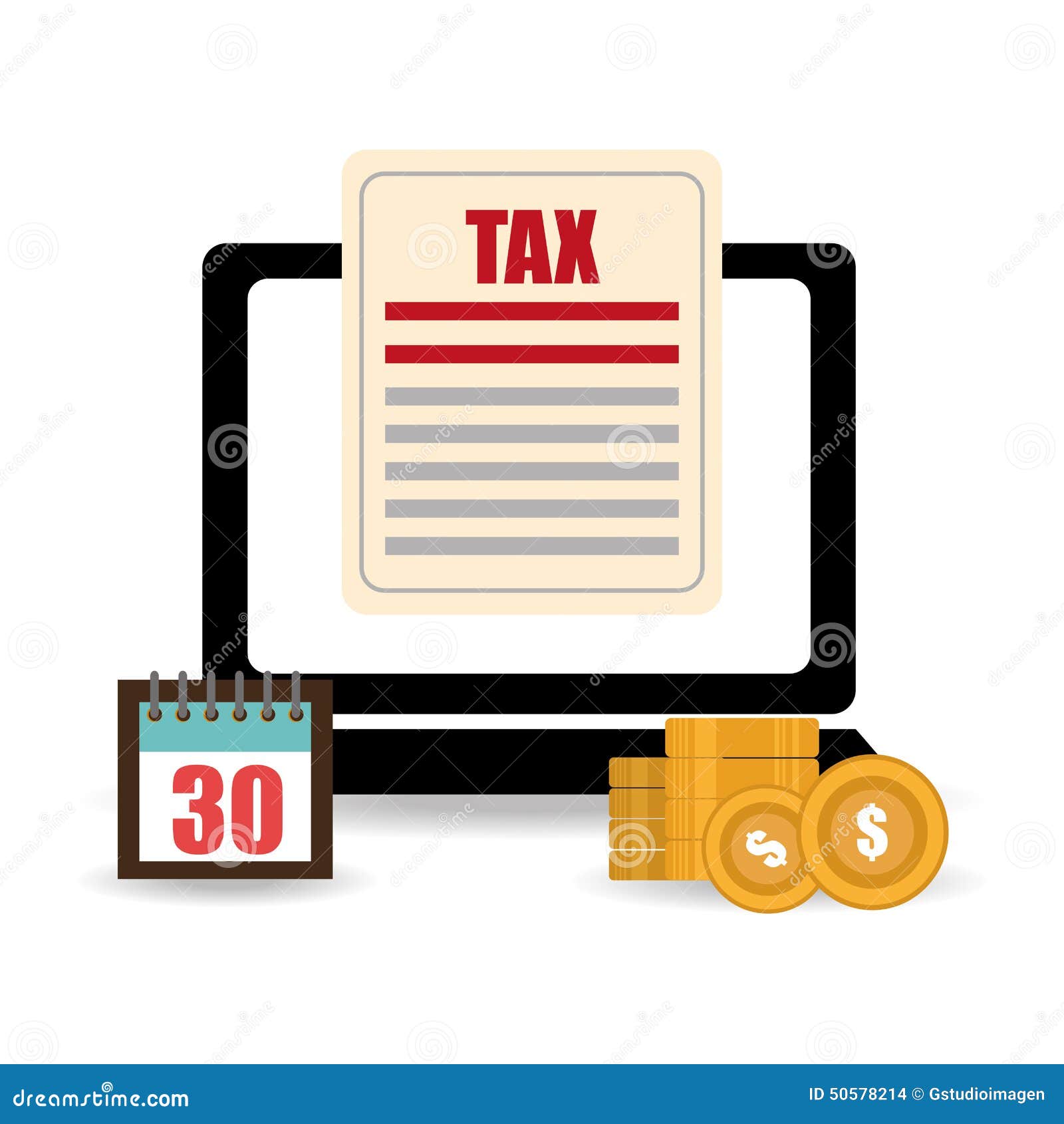 Tax Design, Vector Illustration. Stock Vector - Illustration of ...