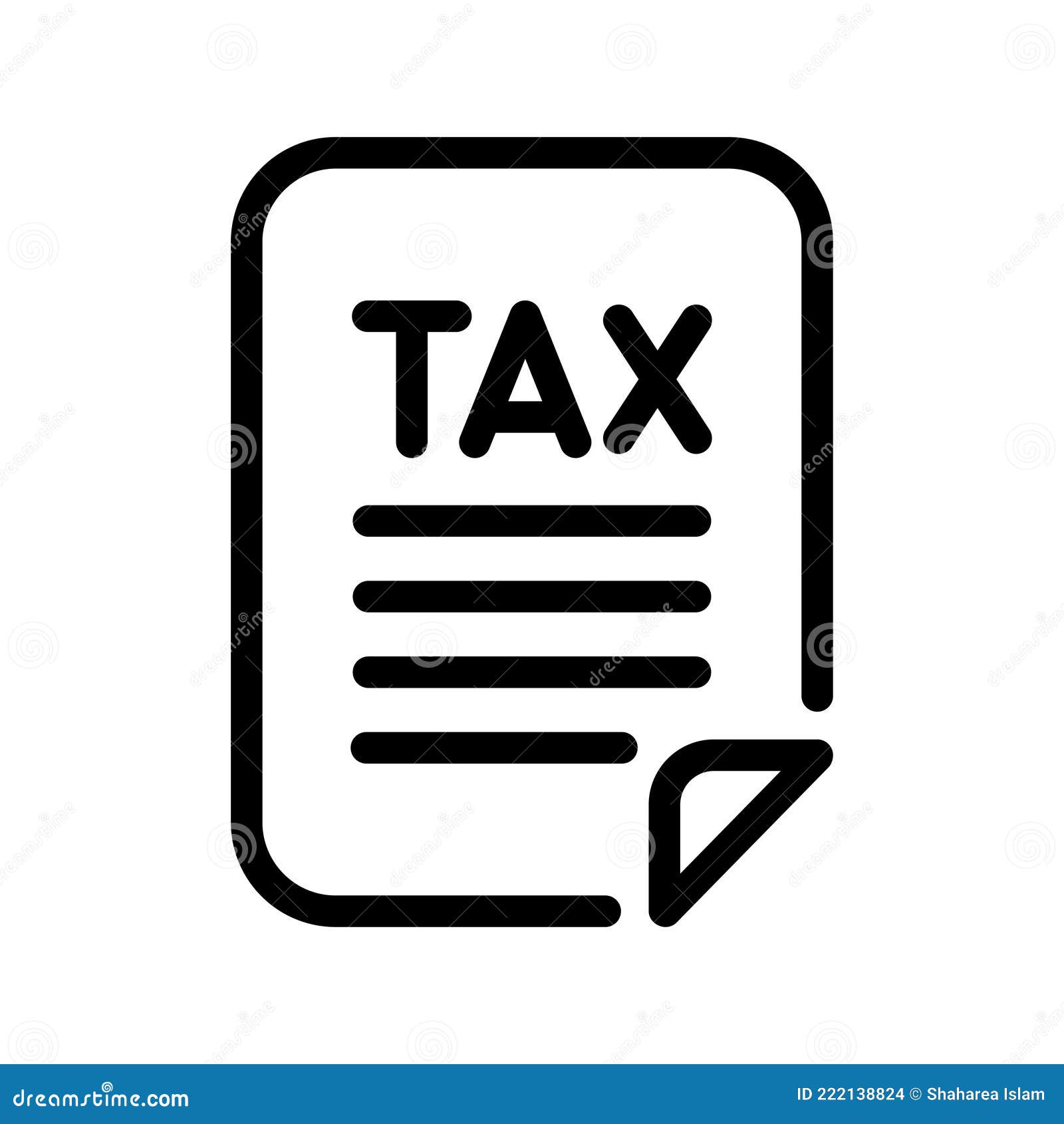 Tax document icon stock vector. Illustration of vector - 222138824