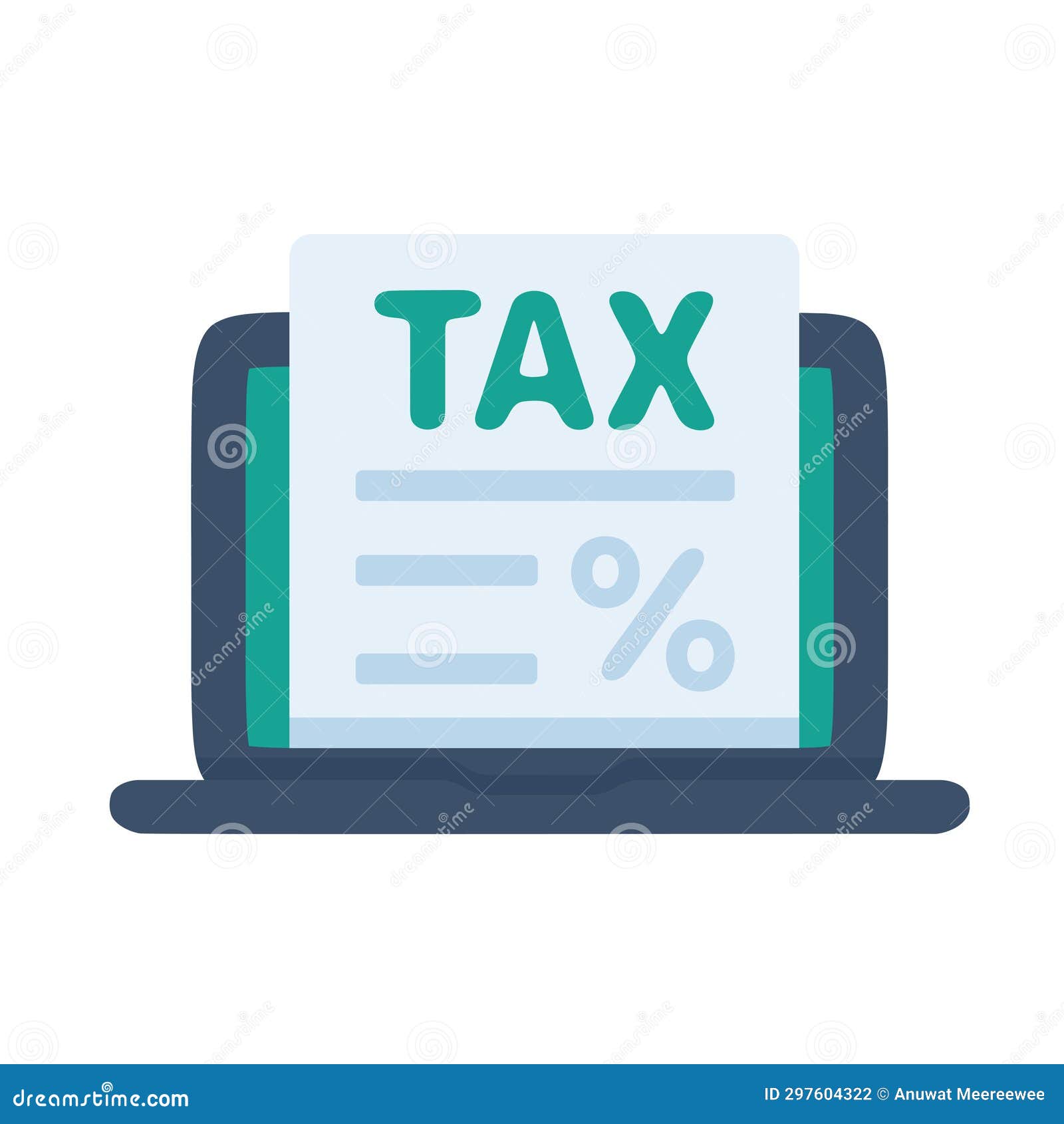 Tax Documents on the Computer Online Tax Filing Ideas Stock Vector ...