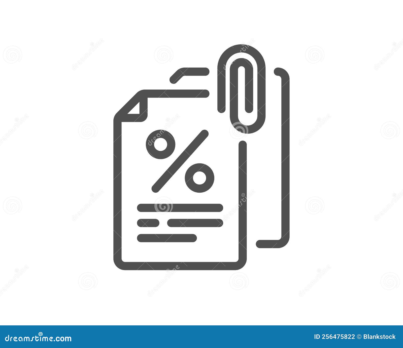Tax Documents Line Icon. Tax Rate Attachment Sign. Vector Stock Vector ...