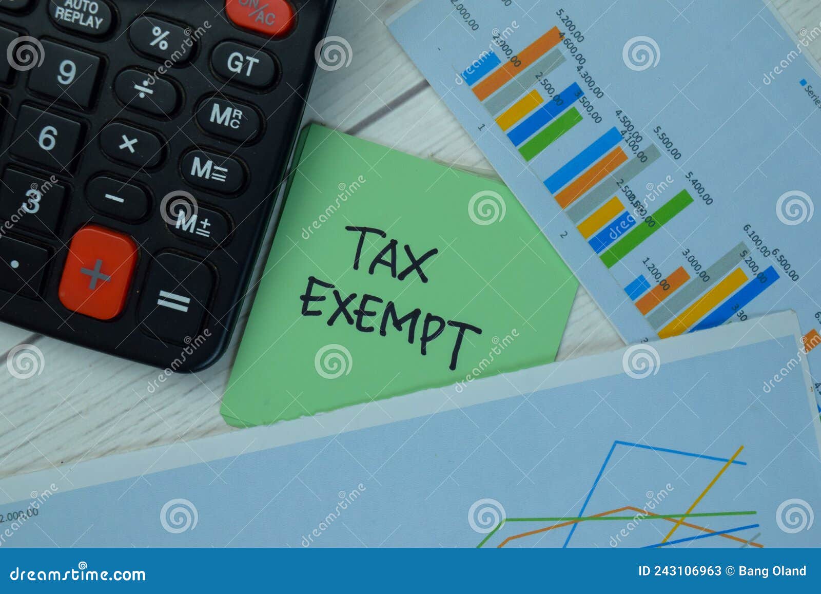 Tax Exempt Write on Sticky Notes Isolated on Wooden Table Stock Image ...