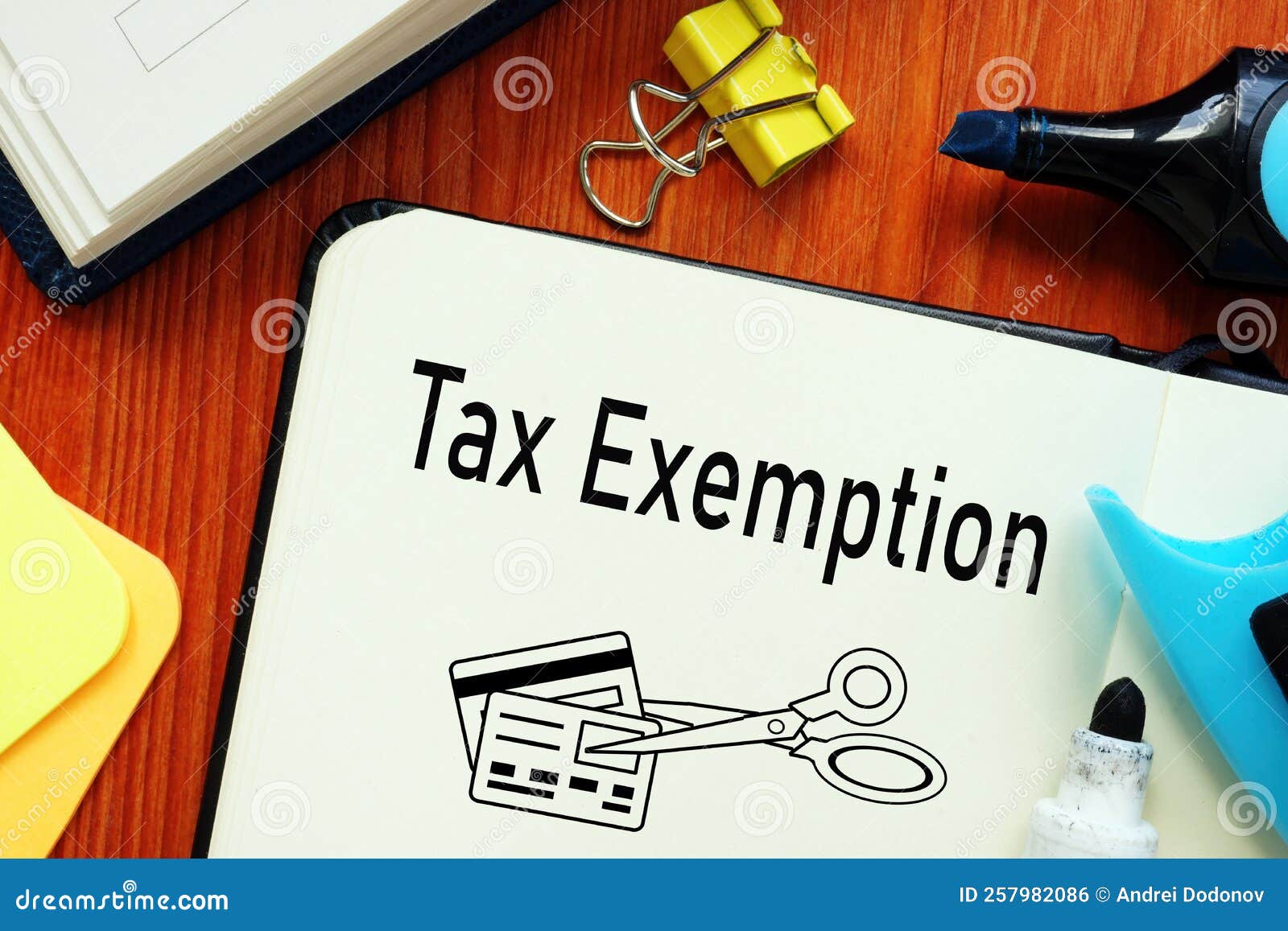 Tax Exemption is Shown Using the Text Stock Photo - Image of rate ...