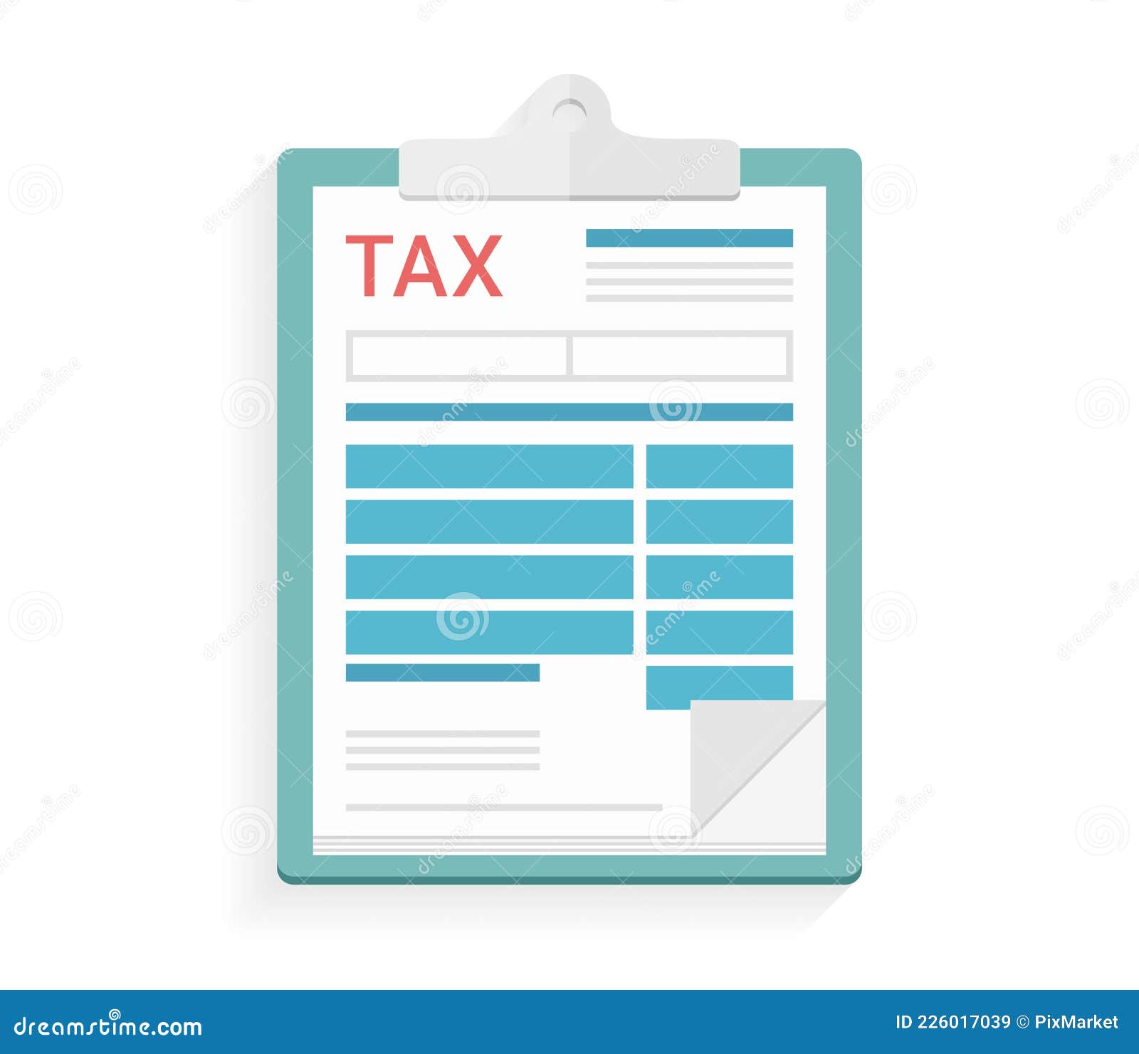Tax Form stock vector. Illustration of invoice, accounting - 226017039