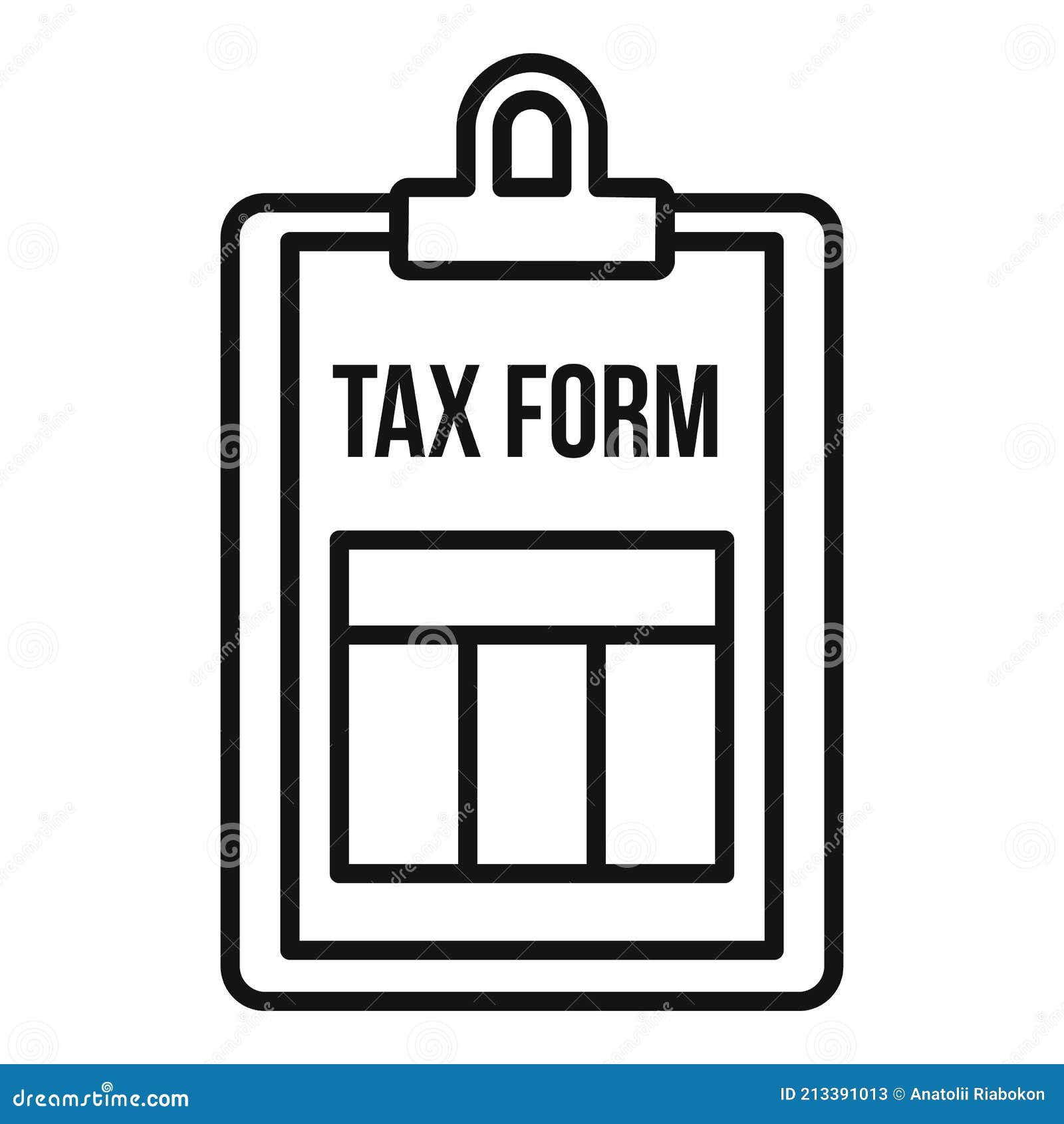 Tax Form Clipboard Icon, Outline Style Stock Vector - Illustration of ...