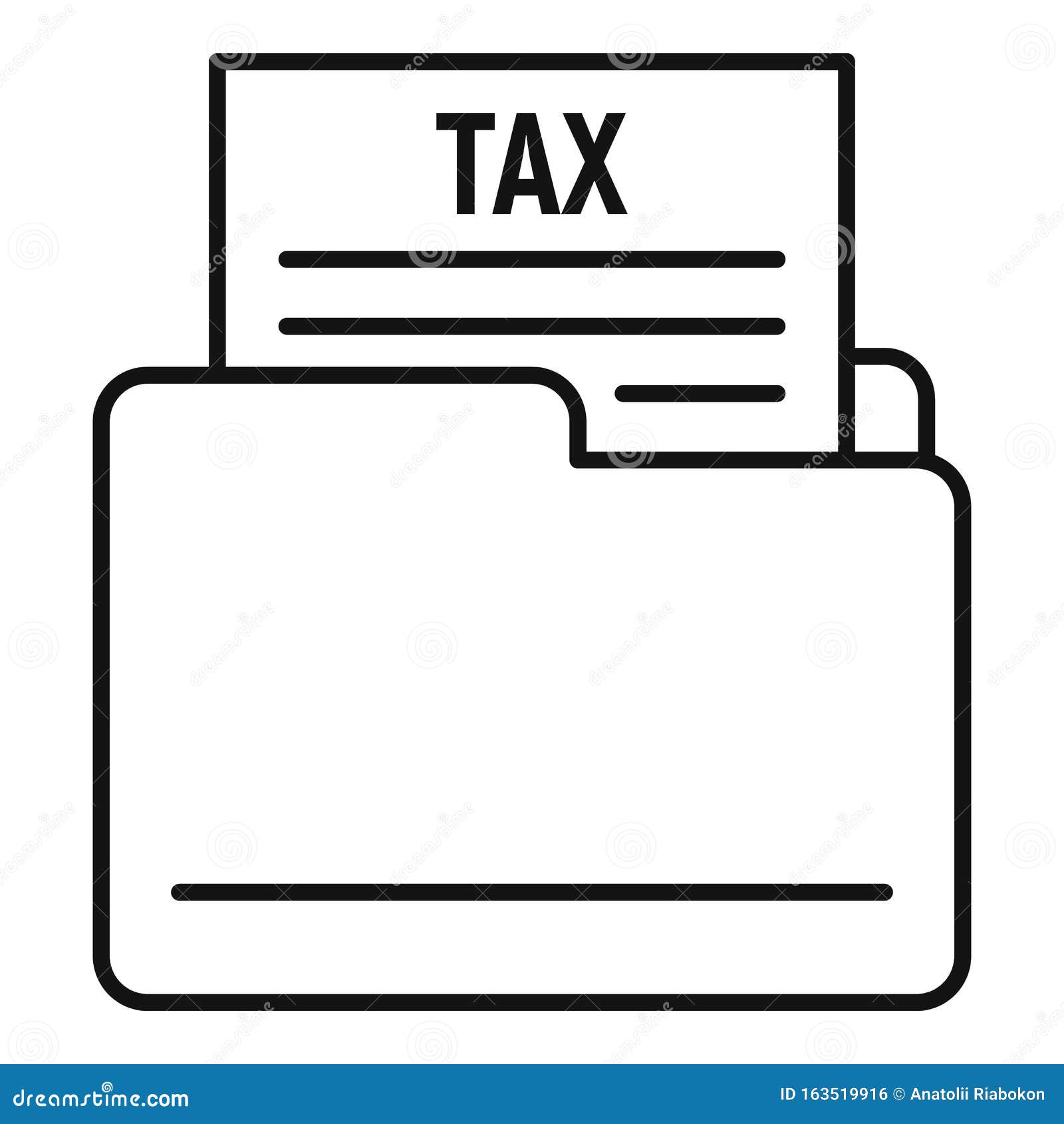 Tax Form Folder Icon, Outline Style Stock Vector - Illustration of ...