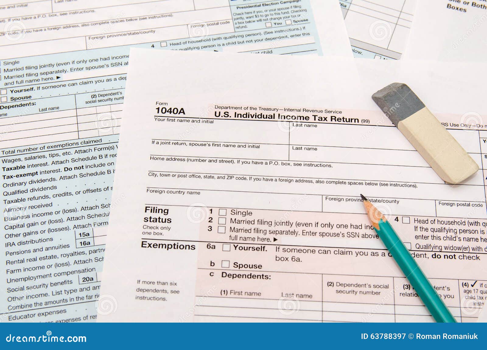 1040 Tax Forms From The IRS. Form 1040 Is Used By U.S. Taxpayers To ...