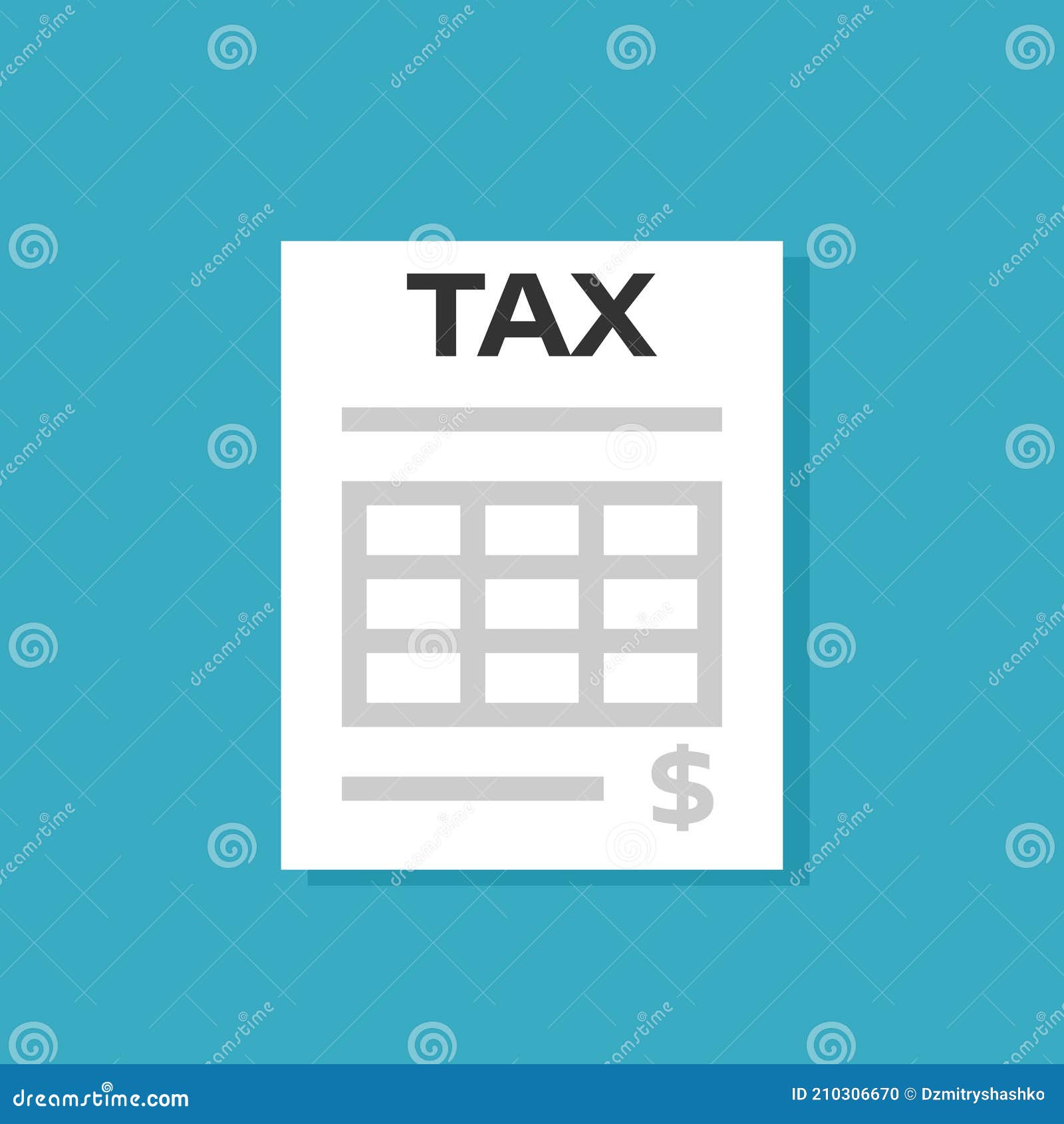 Tax form illustration. stock vector. Illustration of form - 210306670