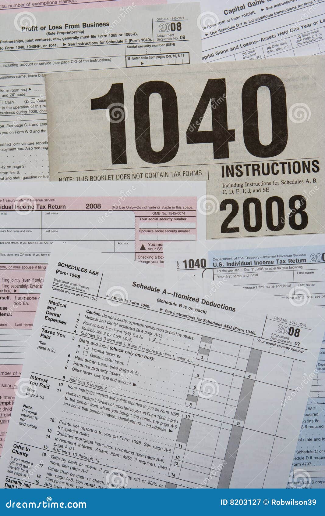 Tax Forms stock image. Image of fiscal, form, earnings - 8203127