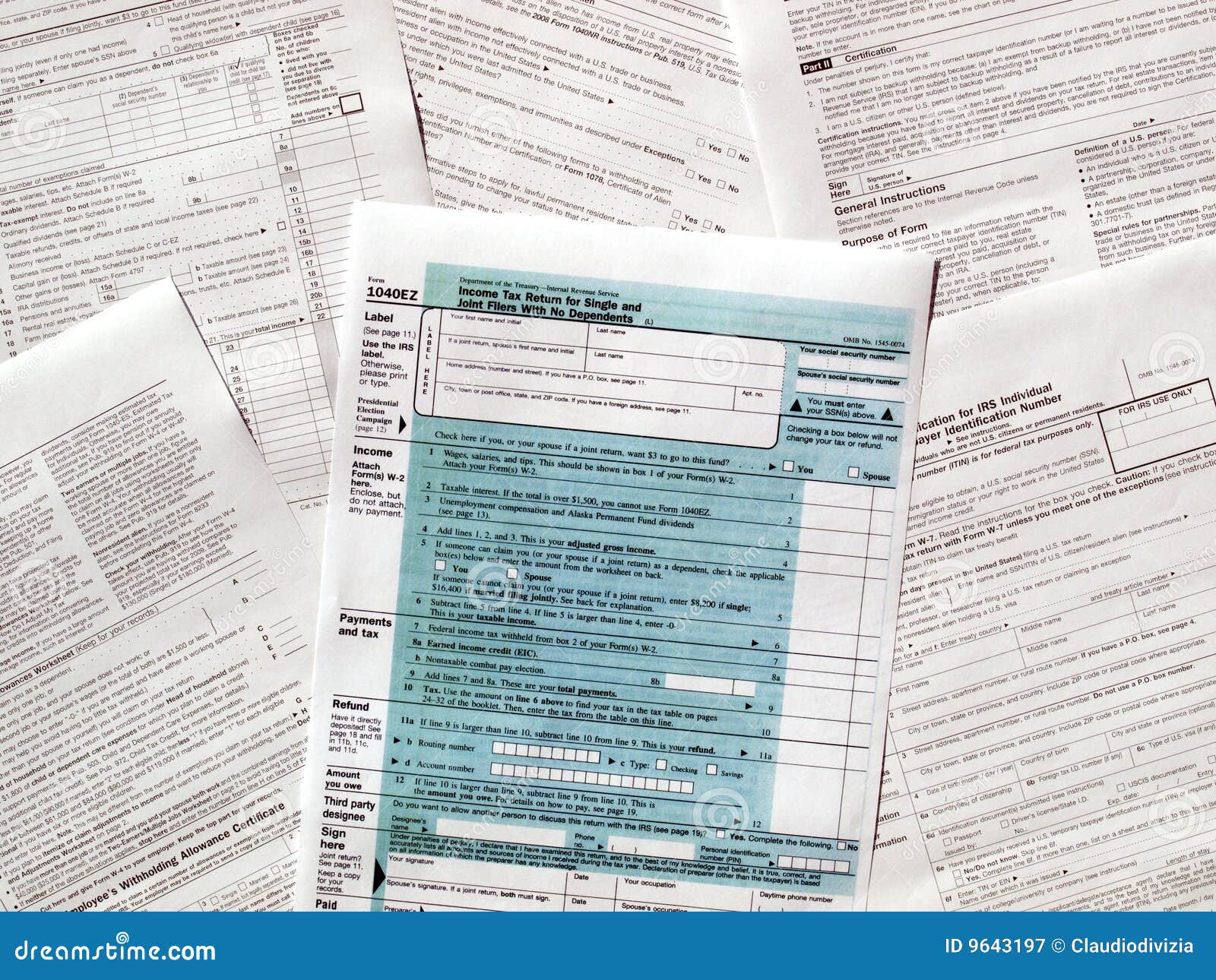 Tax forms stock image. Image of bill, number, order, income - 9643197