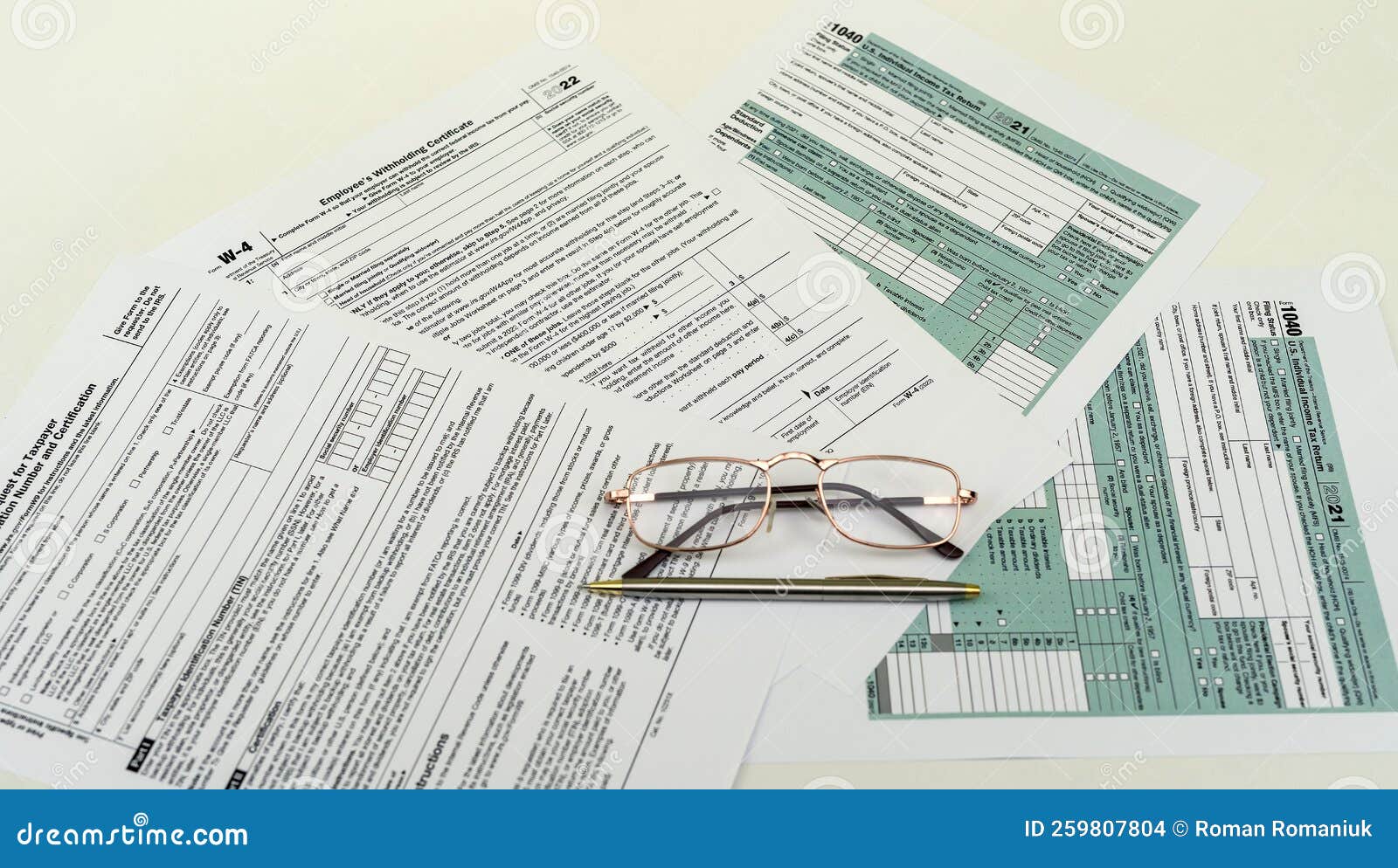 Tax Forms for the Current Year for US Citizens To File a Return. Stock ...