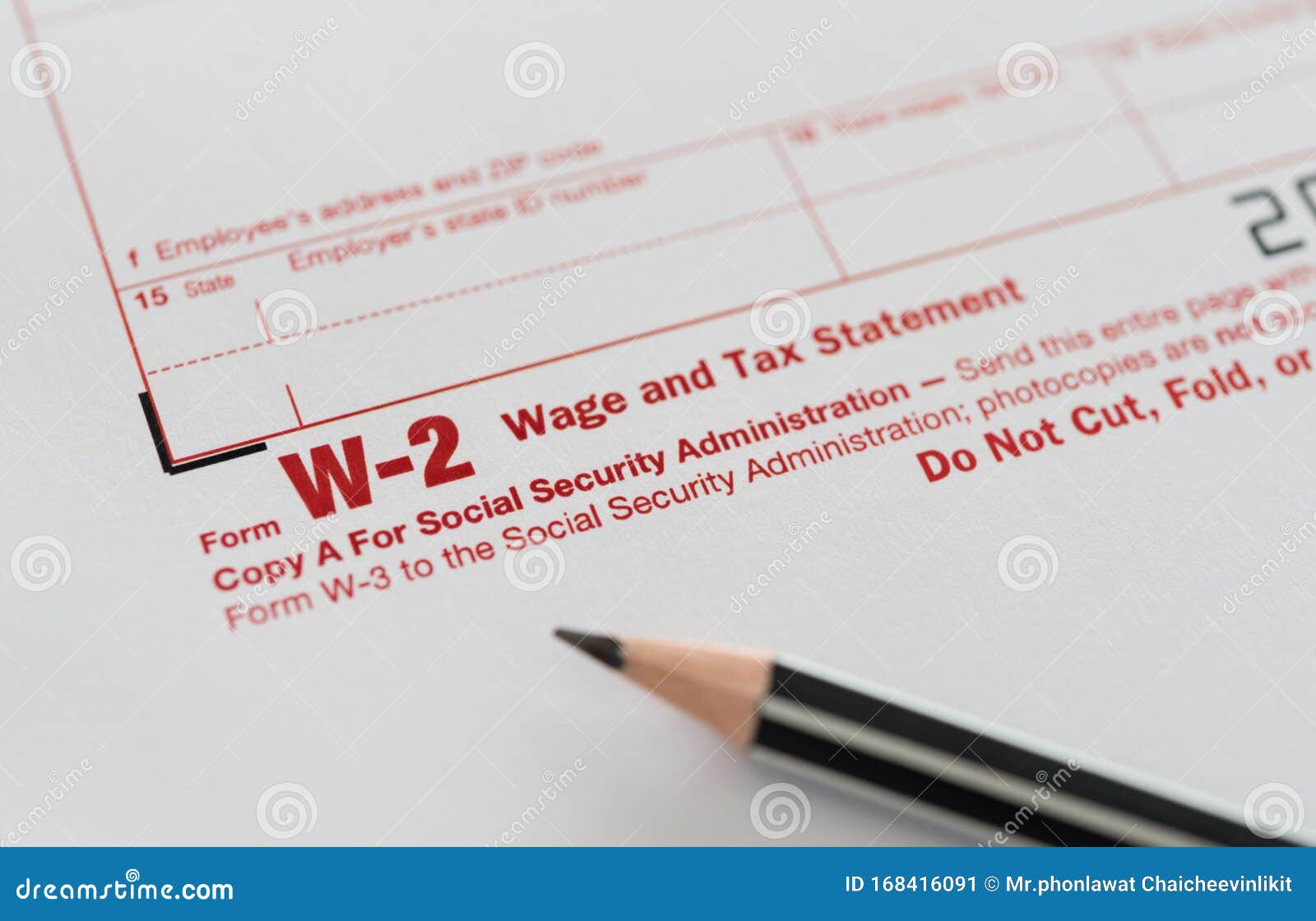 Form W-2 Wage and Tax Statement Editorial Photo - Image of annual ...
