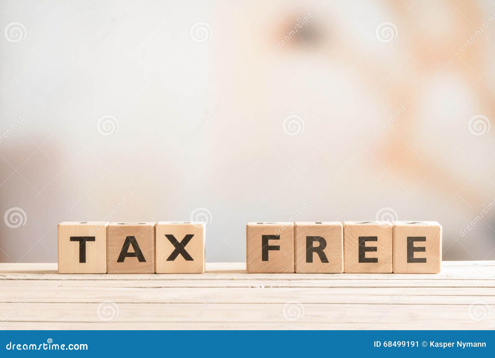 Tax free sign made of wood stock image. Image of desk - 68499191