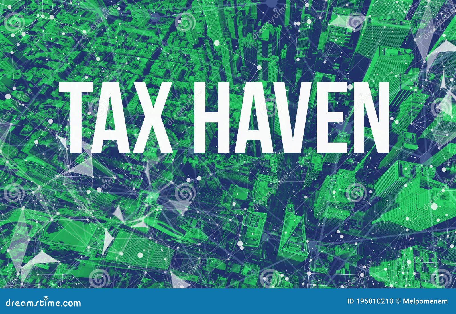 Tax Haven Theme with Abstract Network Patterns and Manhattan ...