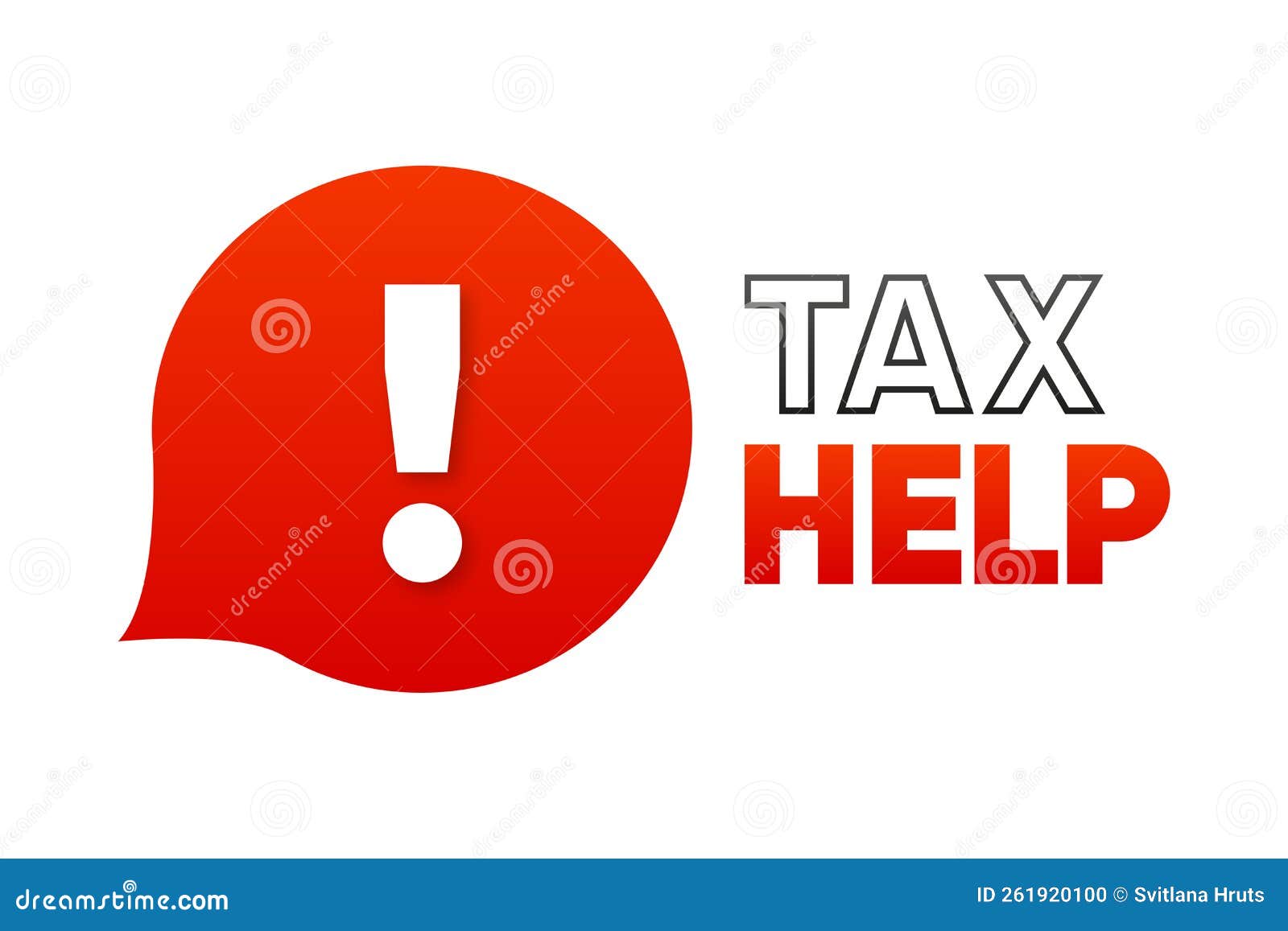 Tax Help Banner. Business Concept with Text. Vector Illustration. Stock ...