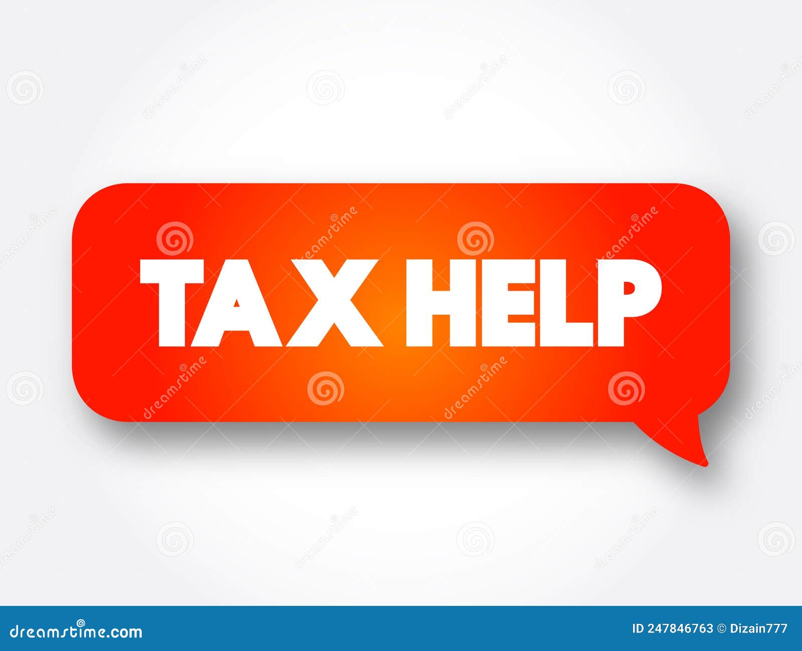 Tax Help Text Message Bubble, Concept Background Stock Illustration ...