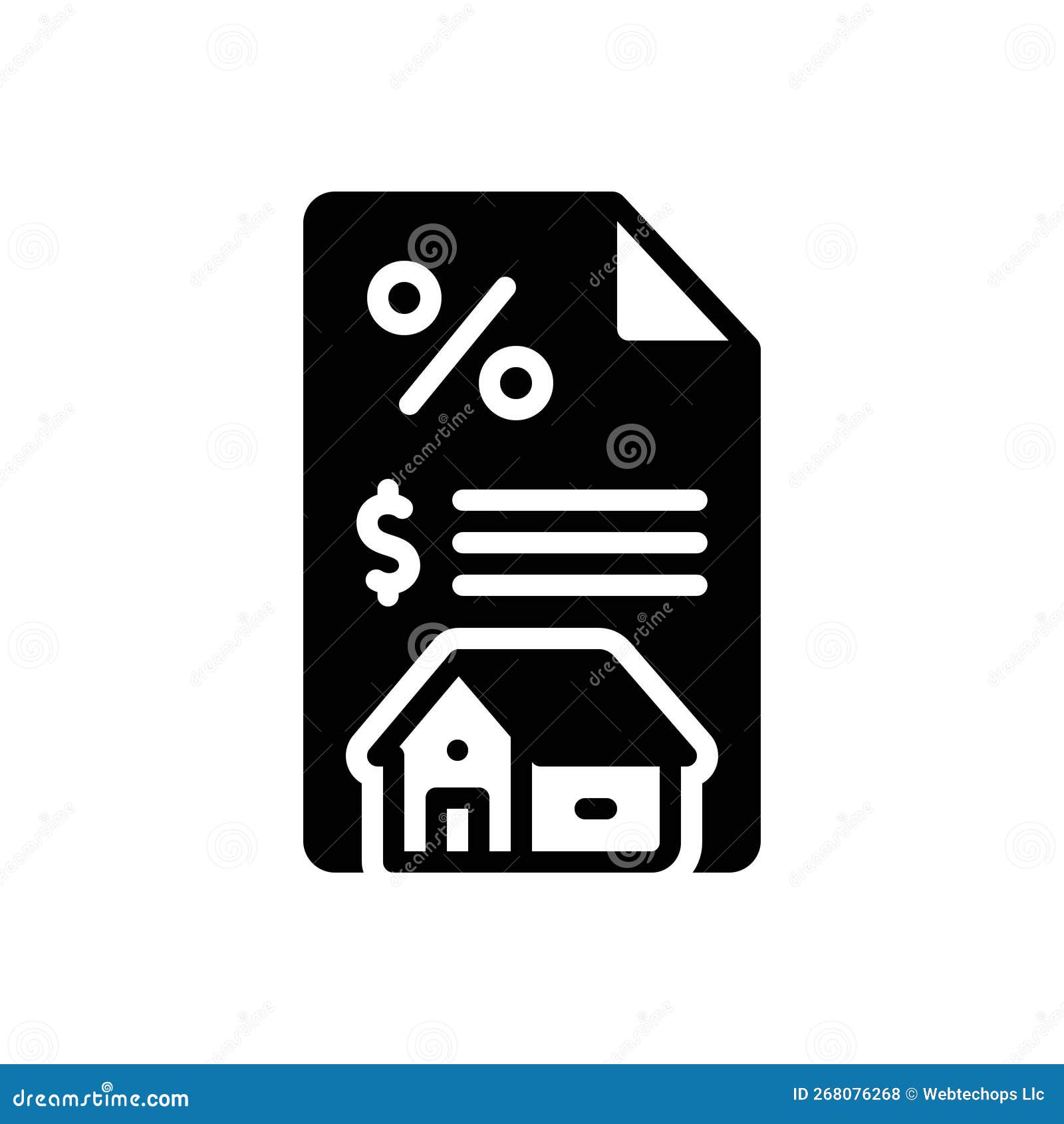 Black Solid Icon for Tax, Placement and Percentage Stock Illustration ...