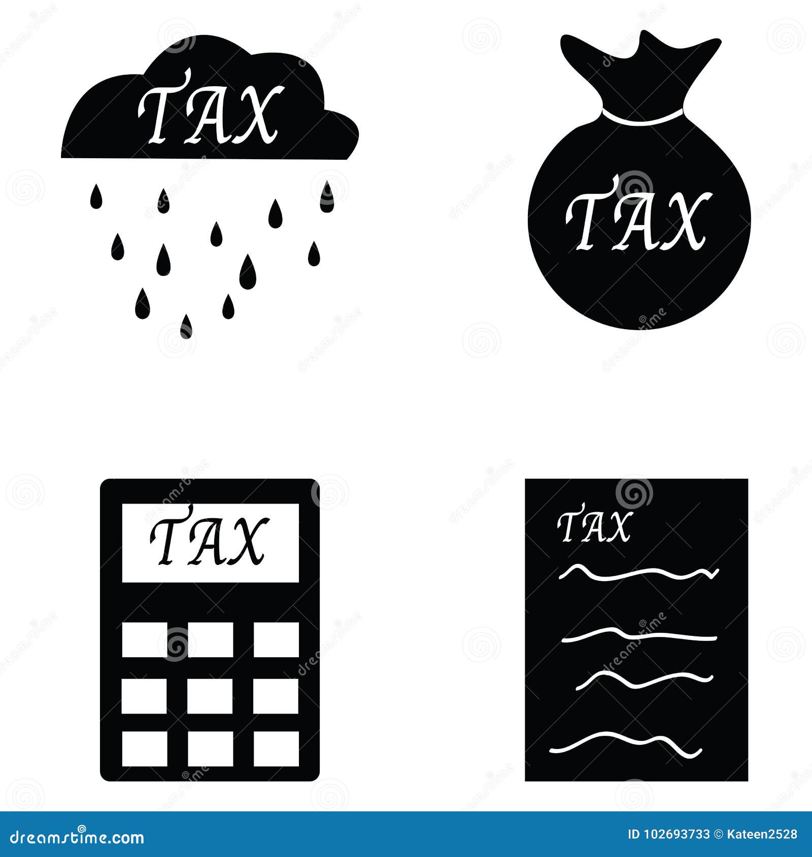 Tax icon set stock illustration. Illustration of icon - 102693733