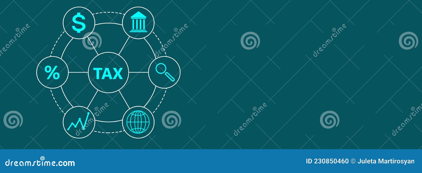 Tax Icons on Blue Background Stock Illustration - Illustration of male ...