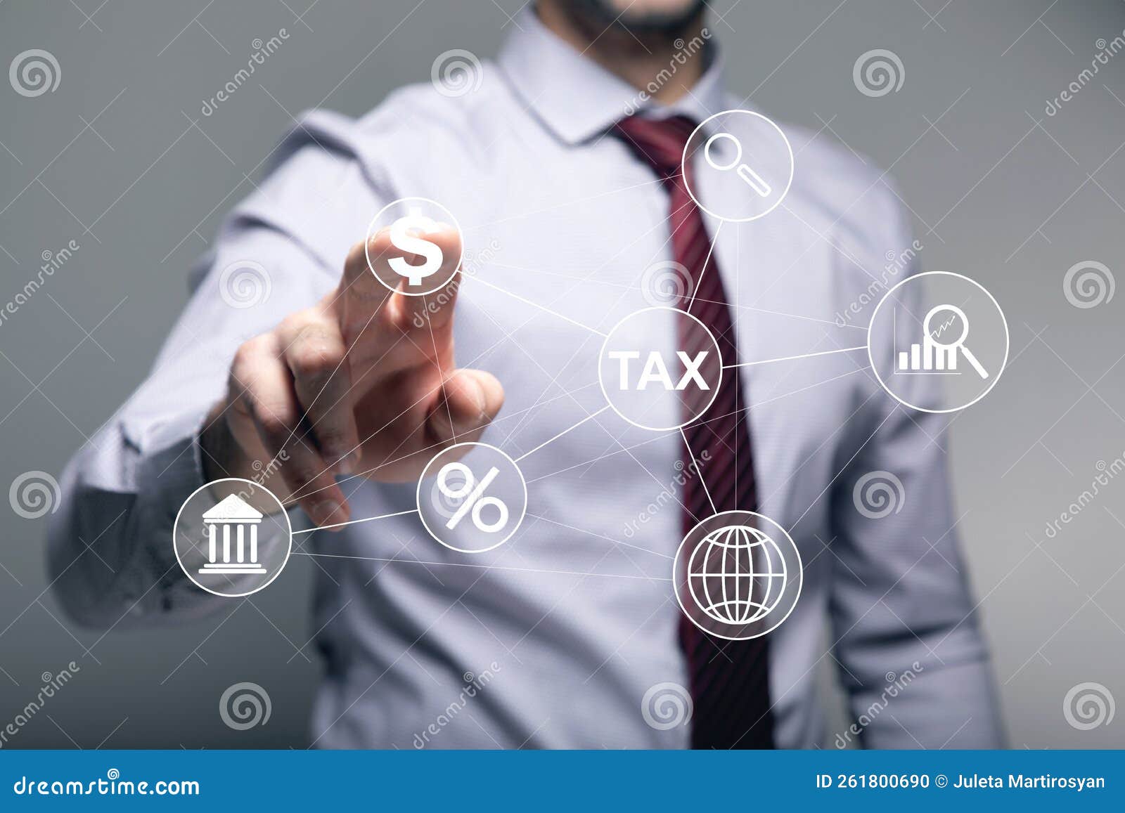 TAX and icons stock photo. Image of business, system - 261800690