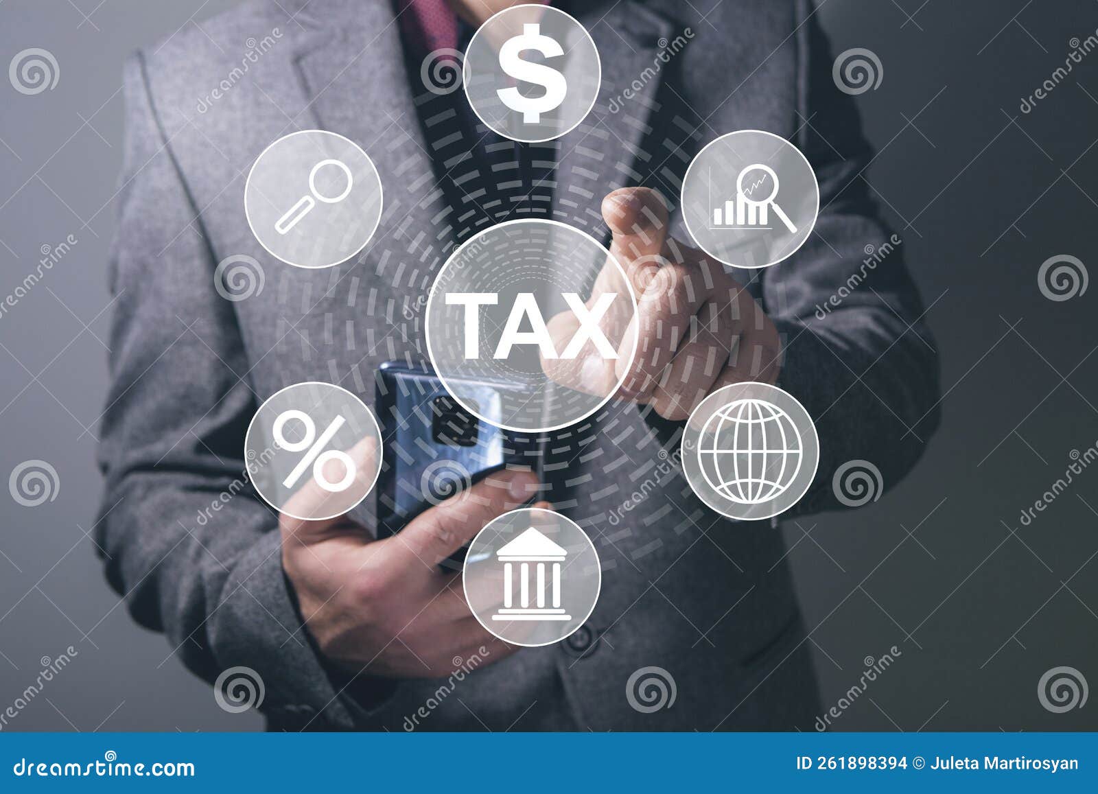 TAX and icons stock photo. Image of digital, financial - 261898394