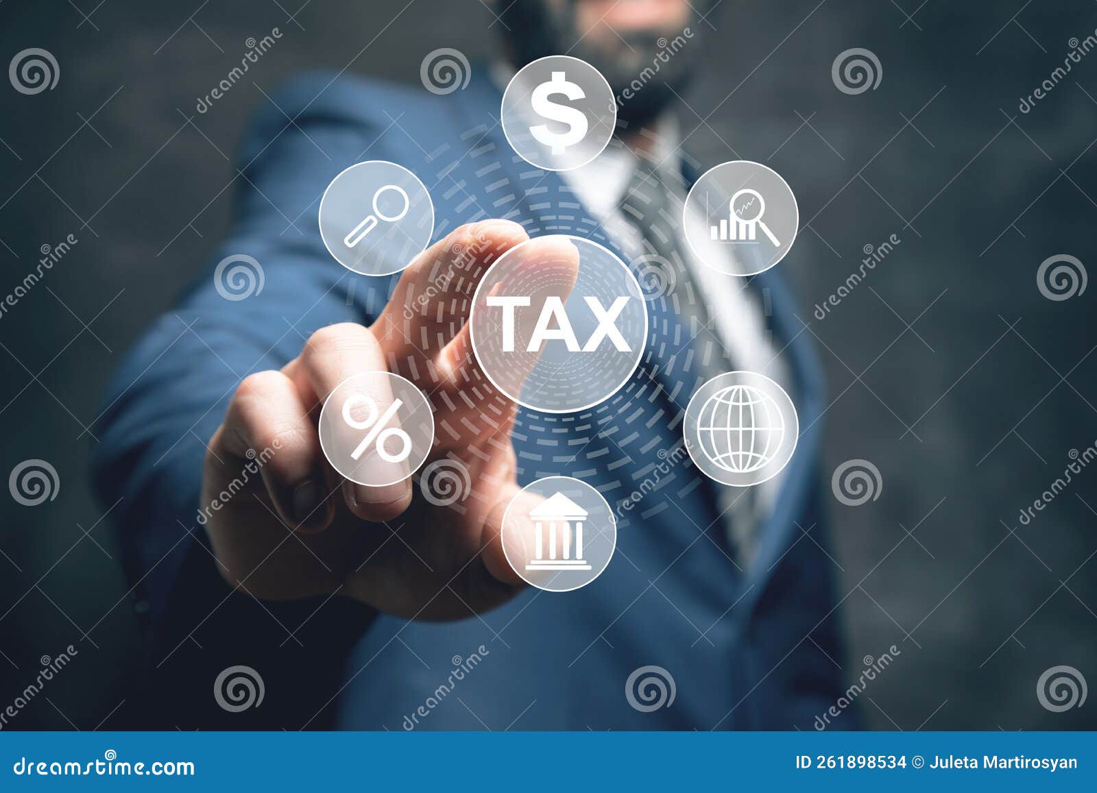 TAX and icons stock photo. Image of finger, budget, finance - 261898534